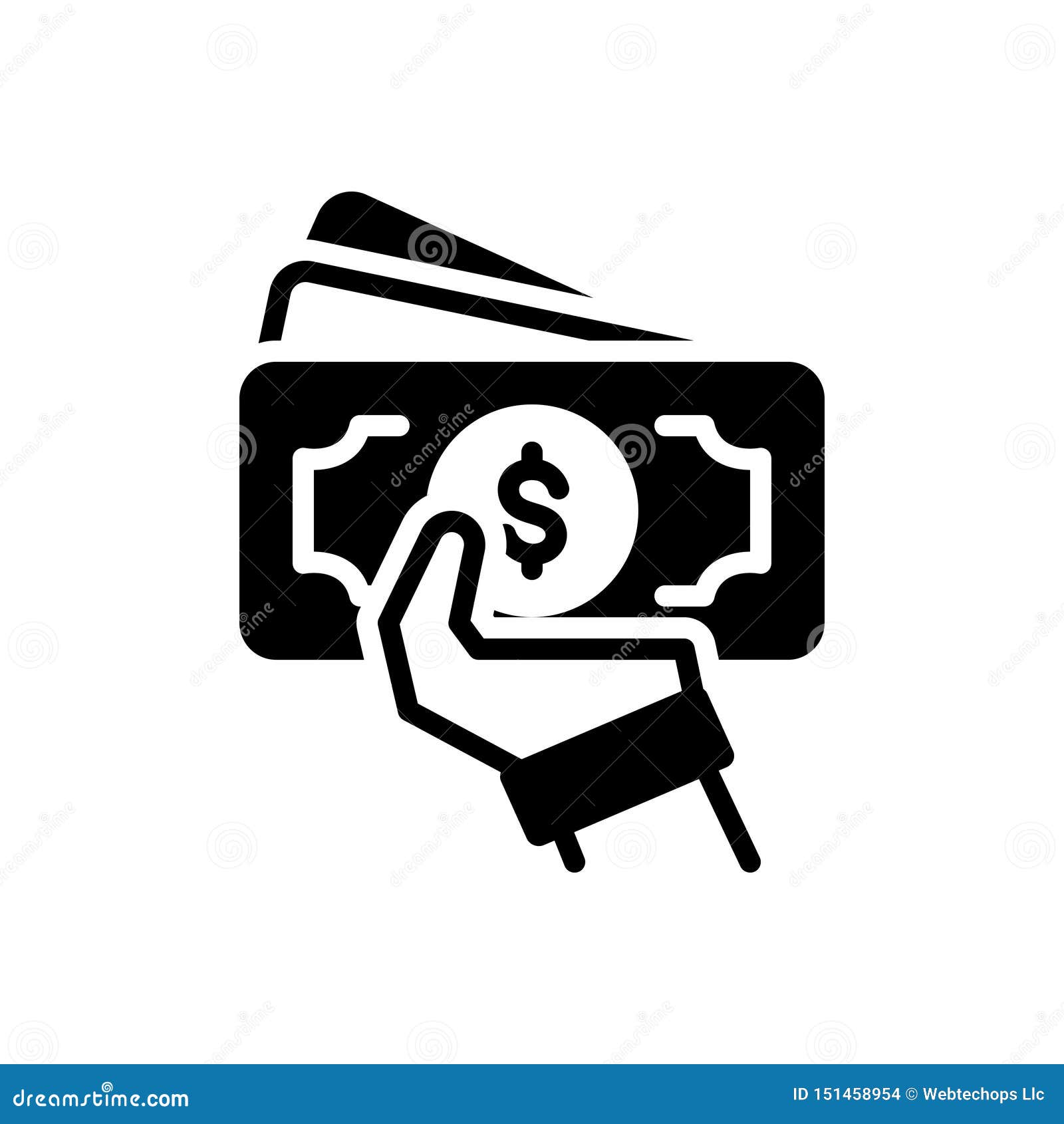 Black Solid Icon for Installments, Portion and Debts Stock Vector ...