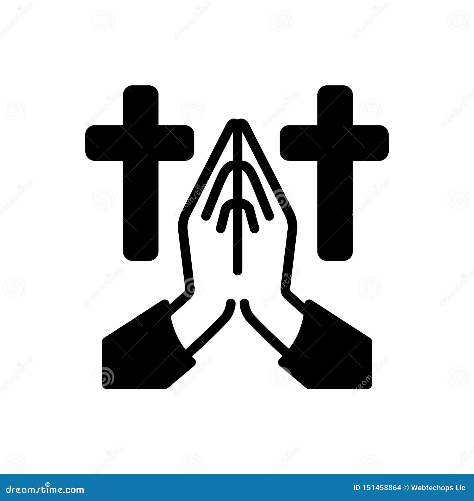 Black Solid Icon for Invocation, Salutation and Glorification Stock ...