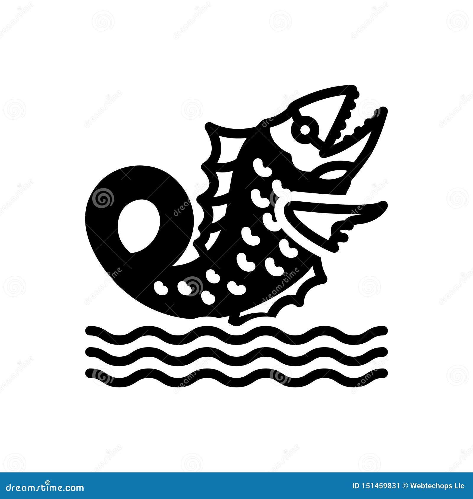Black Solid Icon for Leviathan, Ancient and Underwater Stock Vector ...
