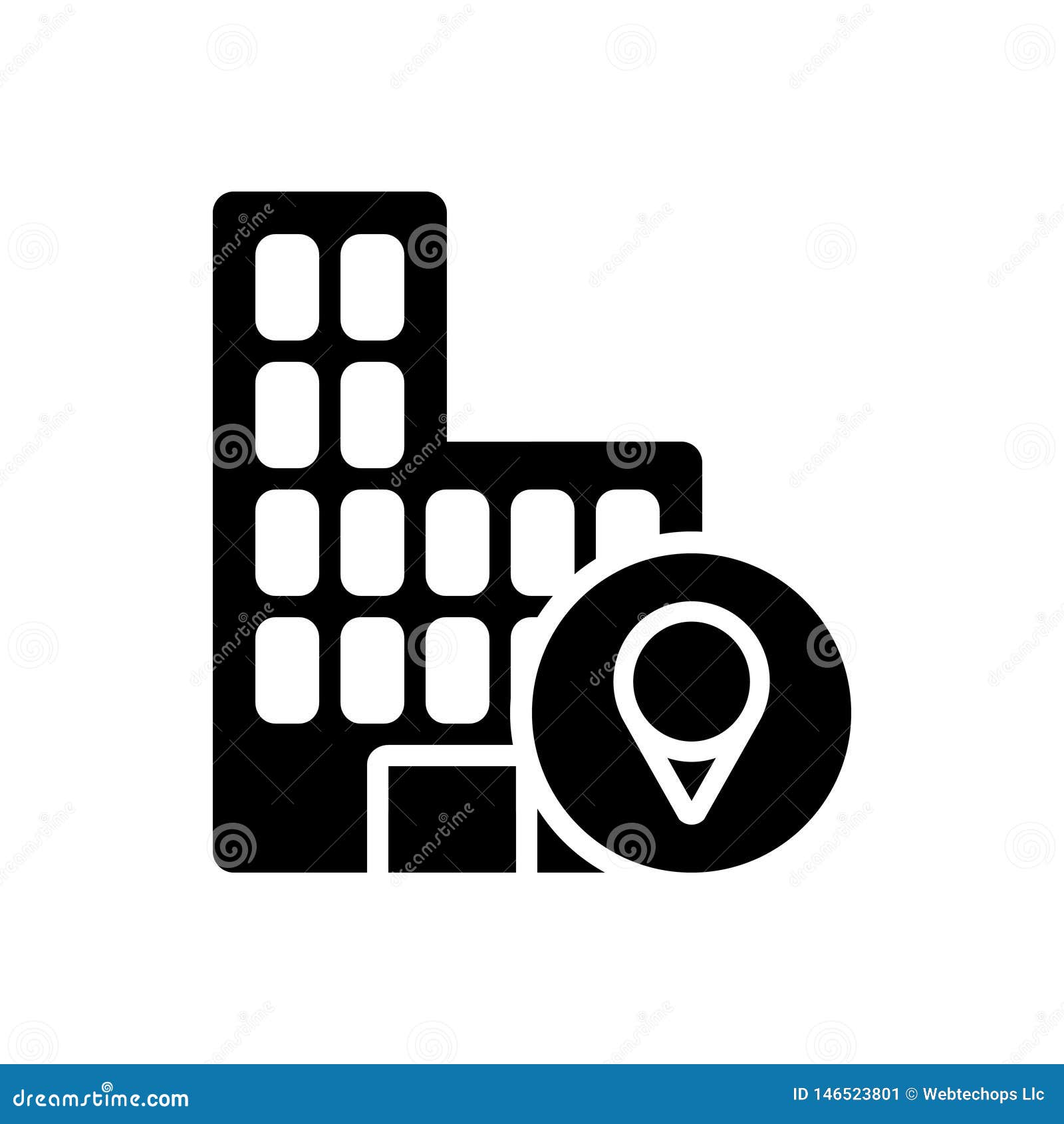 Black Solid Icon for Location, Office and Map Stock Vector ...