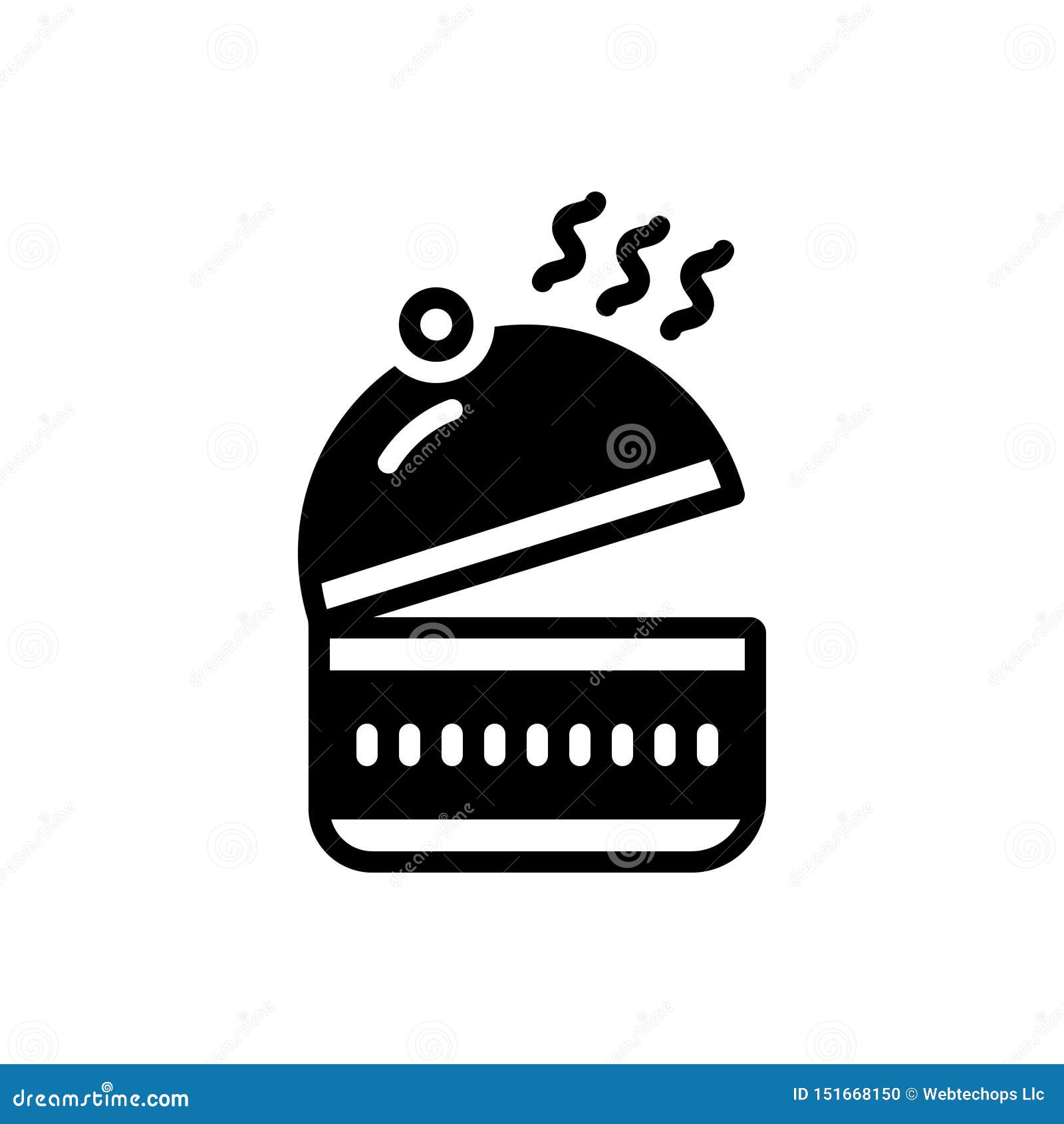 Black Solid Icon for Luncheon, Box and Open Stock Vector - Illustration ...