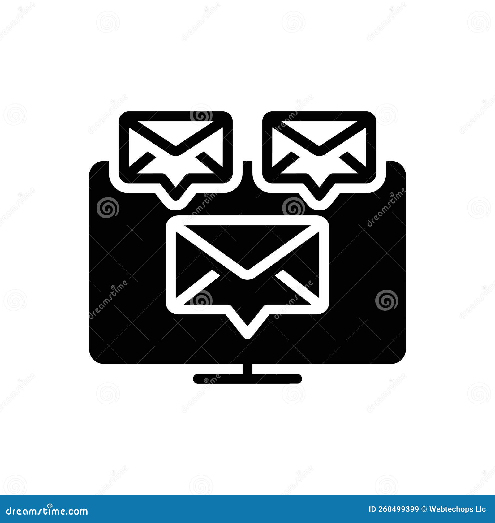 Black Solid Icon for Mails, Letters and Emails Stock Vector ...