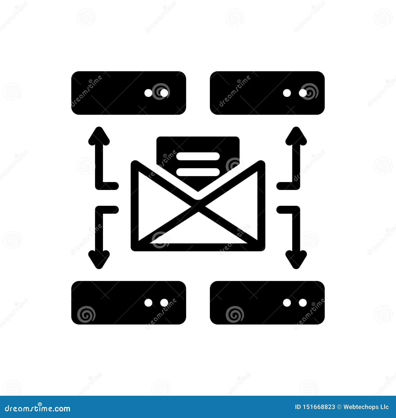 Black Solid Icon for Mailserver, Connectivity and Technology Stock ...