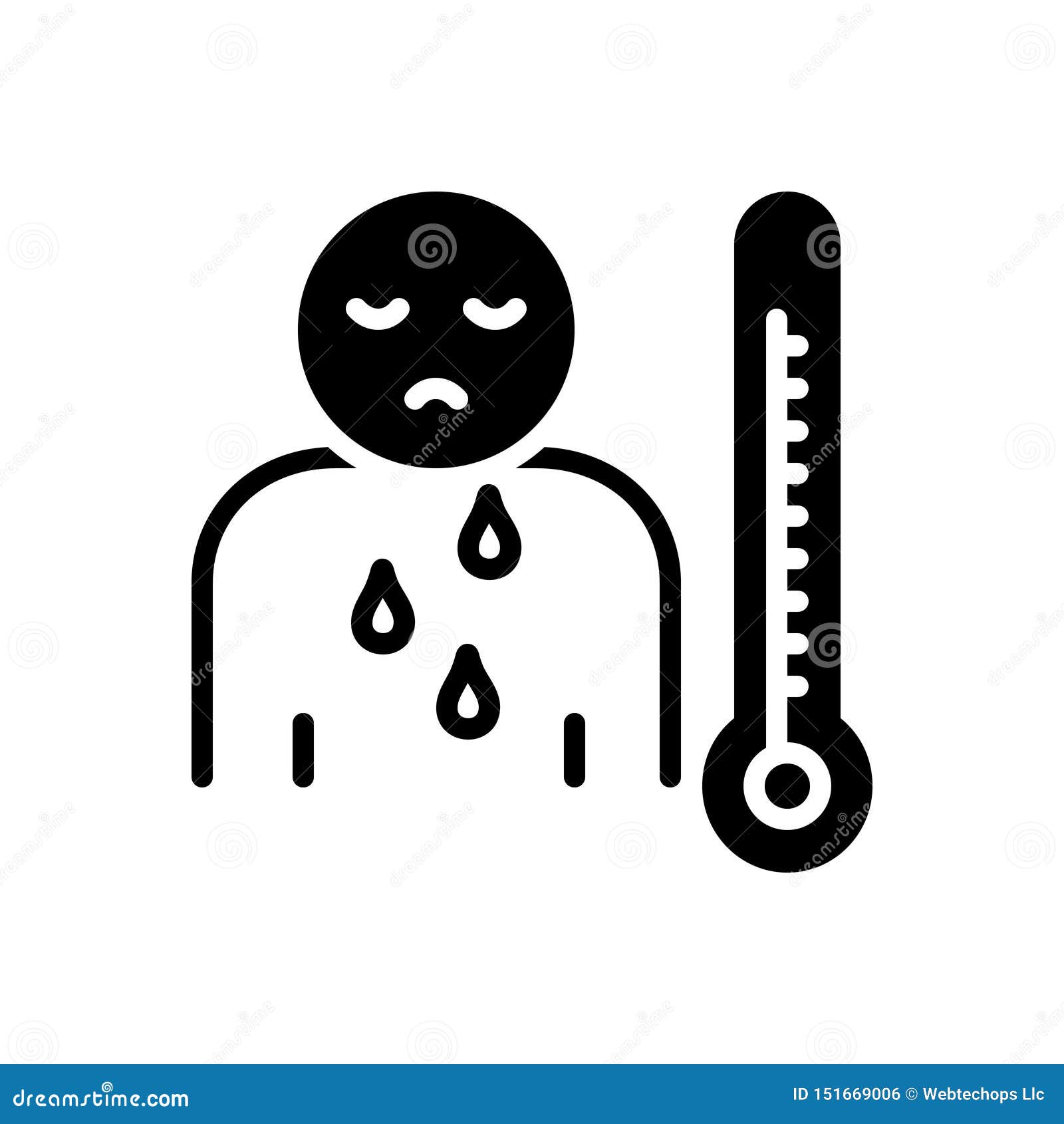 Black Solid Icon for Malaise, Illness and Sickness Stock Vector ...