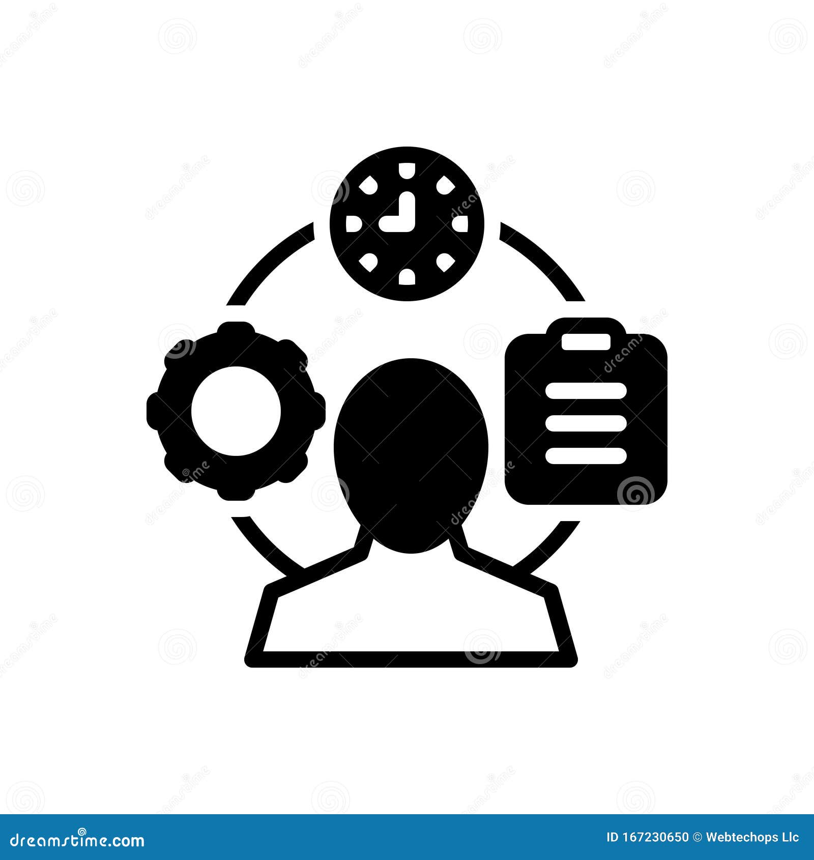 Black Solid Icon for Management, Monograph and Authority Stock Vector ...