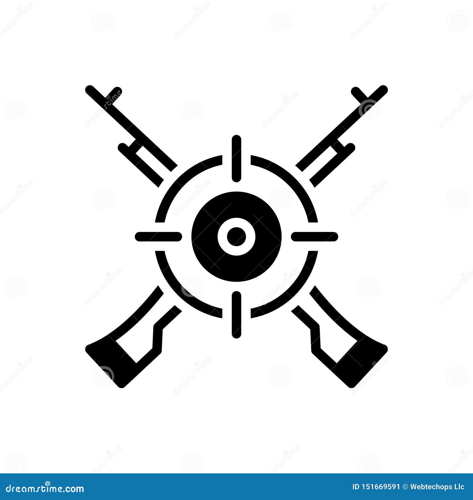 Black Solid Icon for Marksman, Sharpshooter and Tirailleur Stock Vector ...