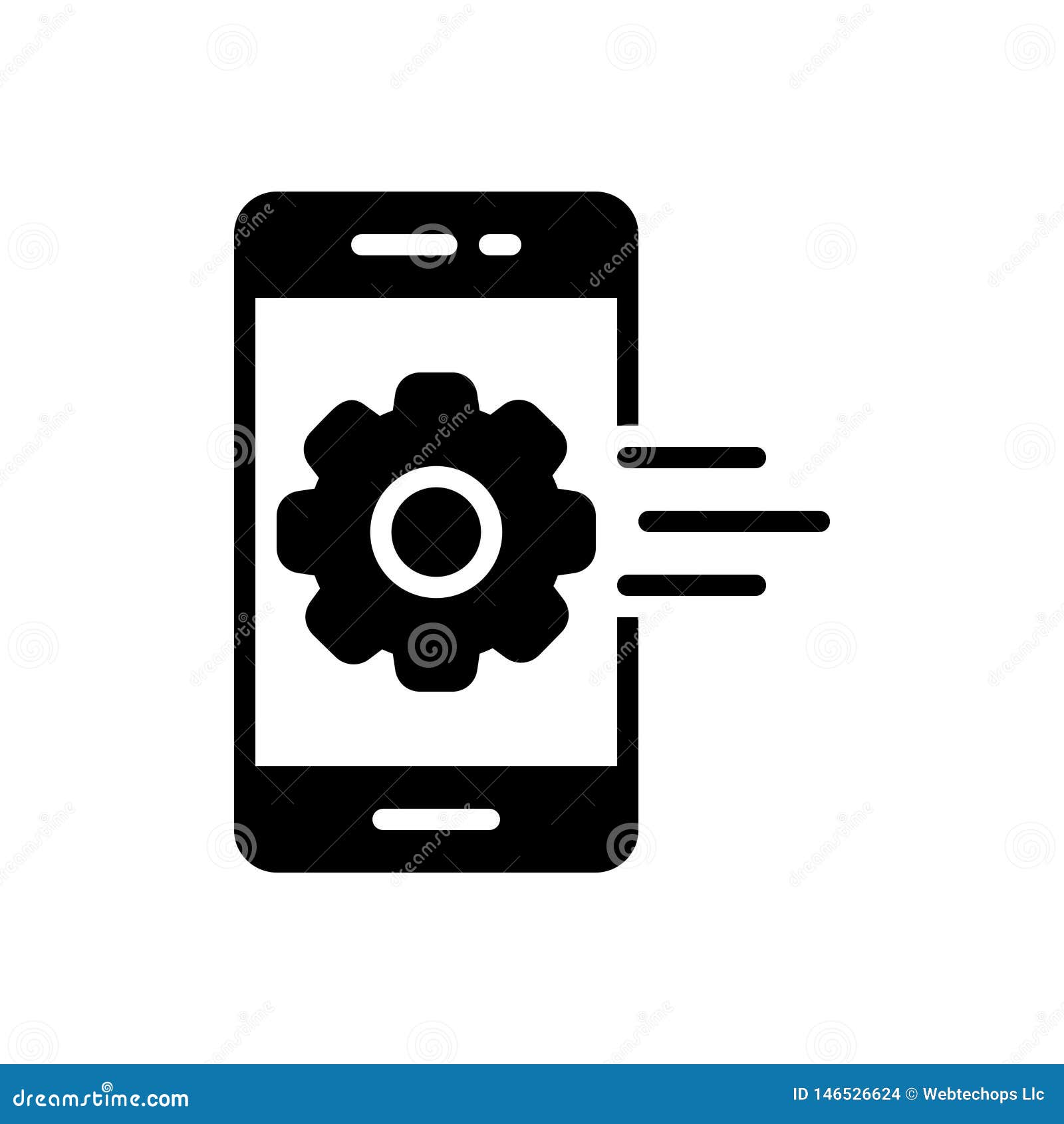 Black Solid Icon for Mobile App, Setting and Development Stock ...