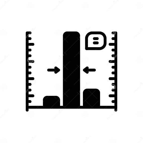 Black Solid Icon for Moderate, Medium and Graph Stock Vector ...