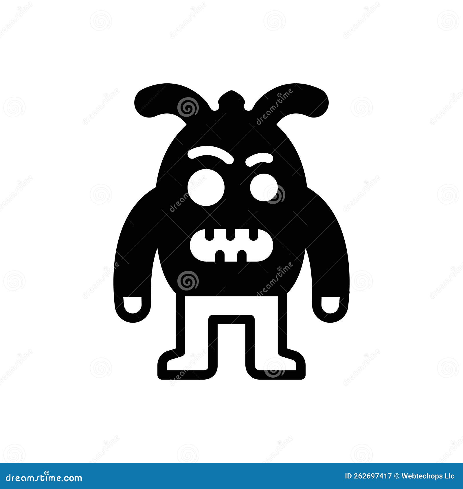 Black Solid Icon for Monsters, Demon and Scary Stock Vector ...