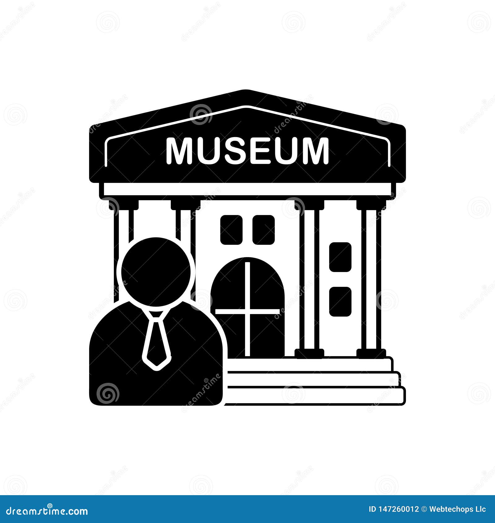 Black Solid Icon for Museum Guide, Cicerone and Teacher Stock Vector ...