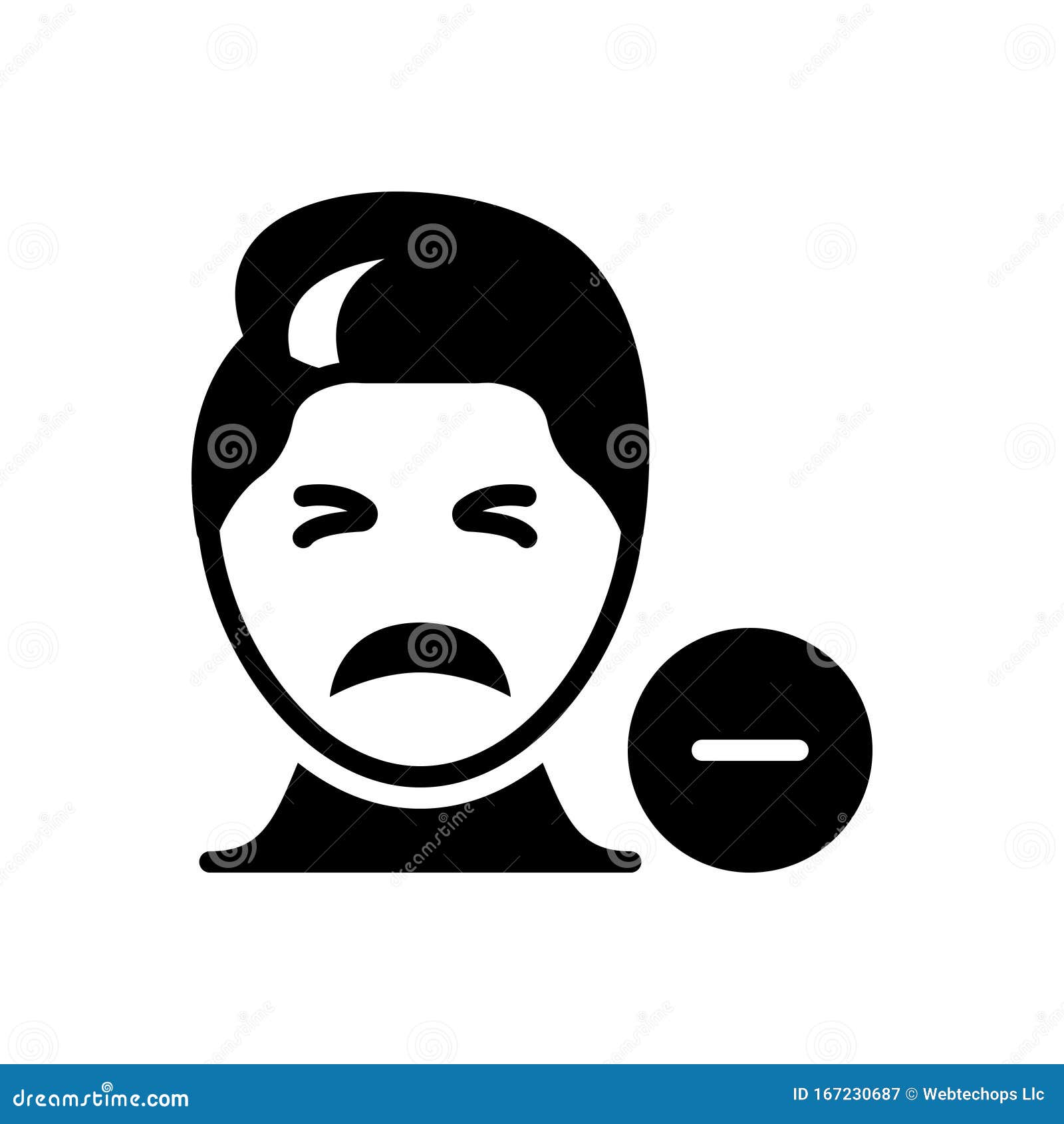 Black Solid Icon for Negative, Denial and Disavowal Stock Vector ...