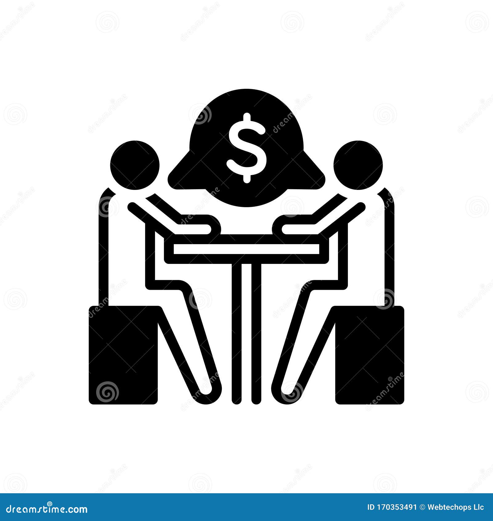 Black Solid Icon for Negotiation, Arbitration and Compromise Stock ...