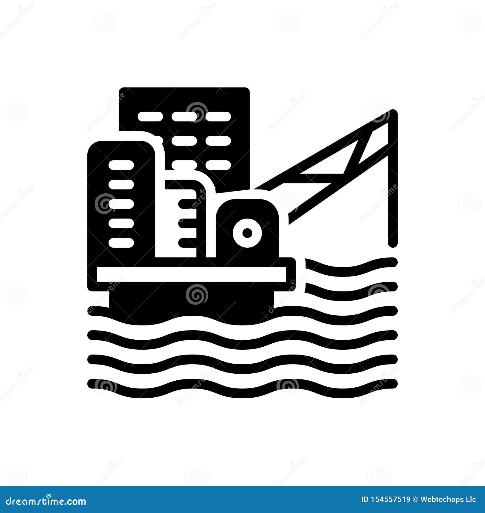 Black Solid Icon for Offshore Platform, Oil and Platform Stock Vector ...