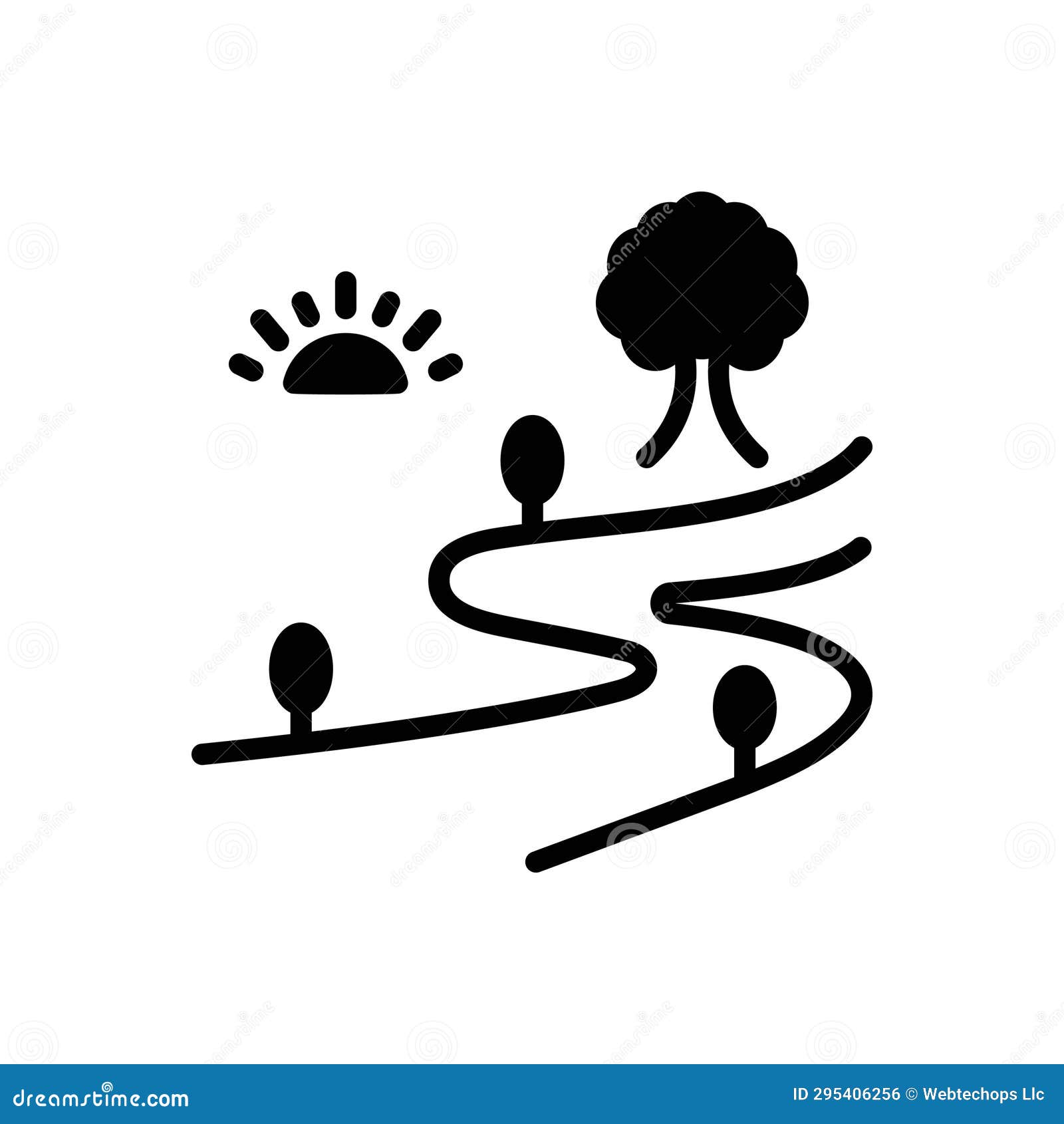 Black Solid Icon for Path, Pathway and Street Stock Vector ...