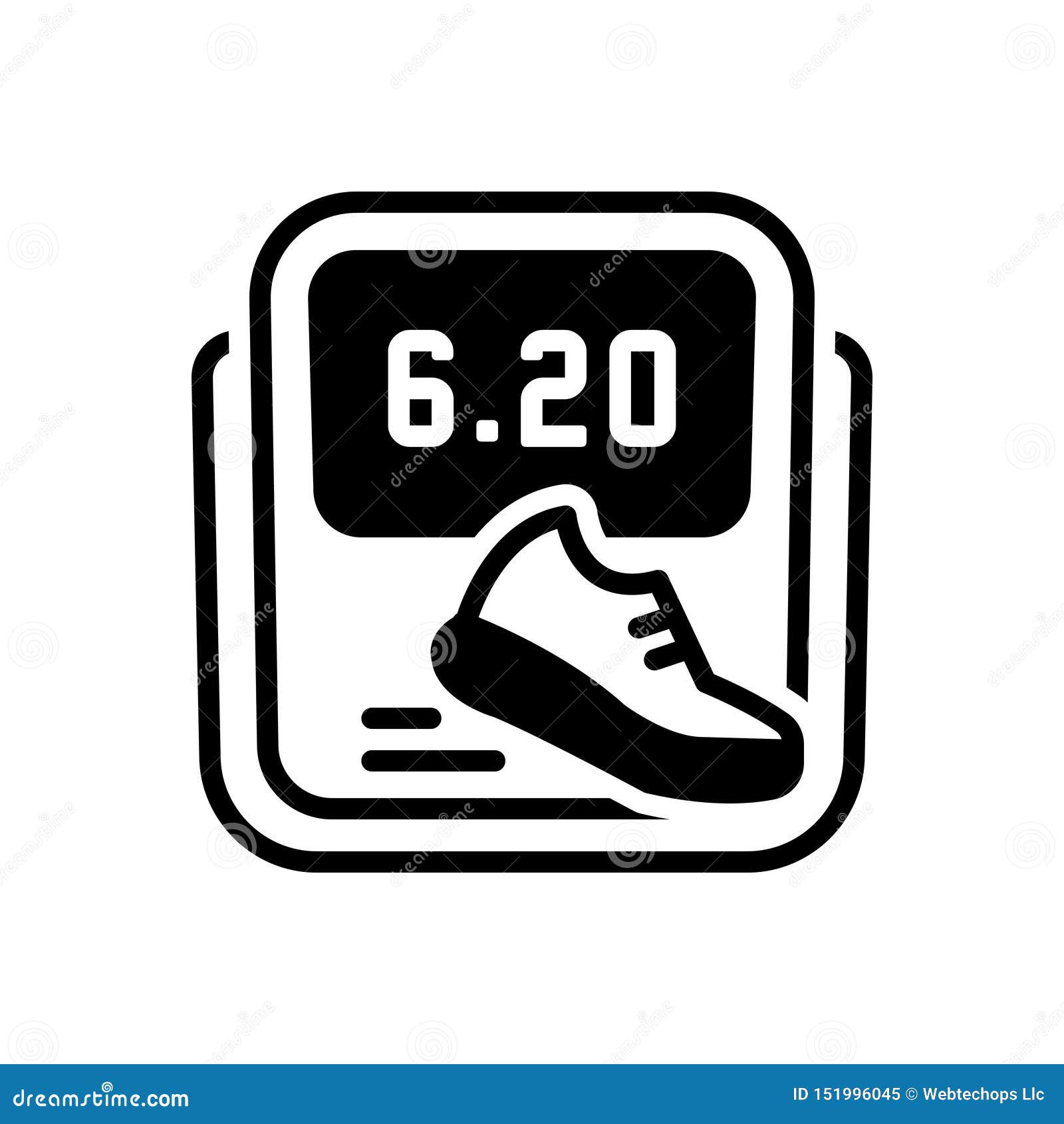 Black Solid Icon for Pedometer, Tracker and Activity Stock Vector ...