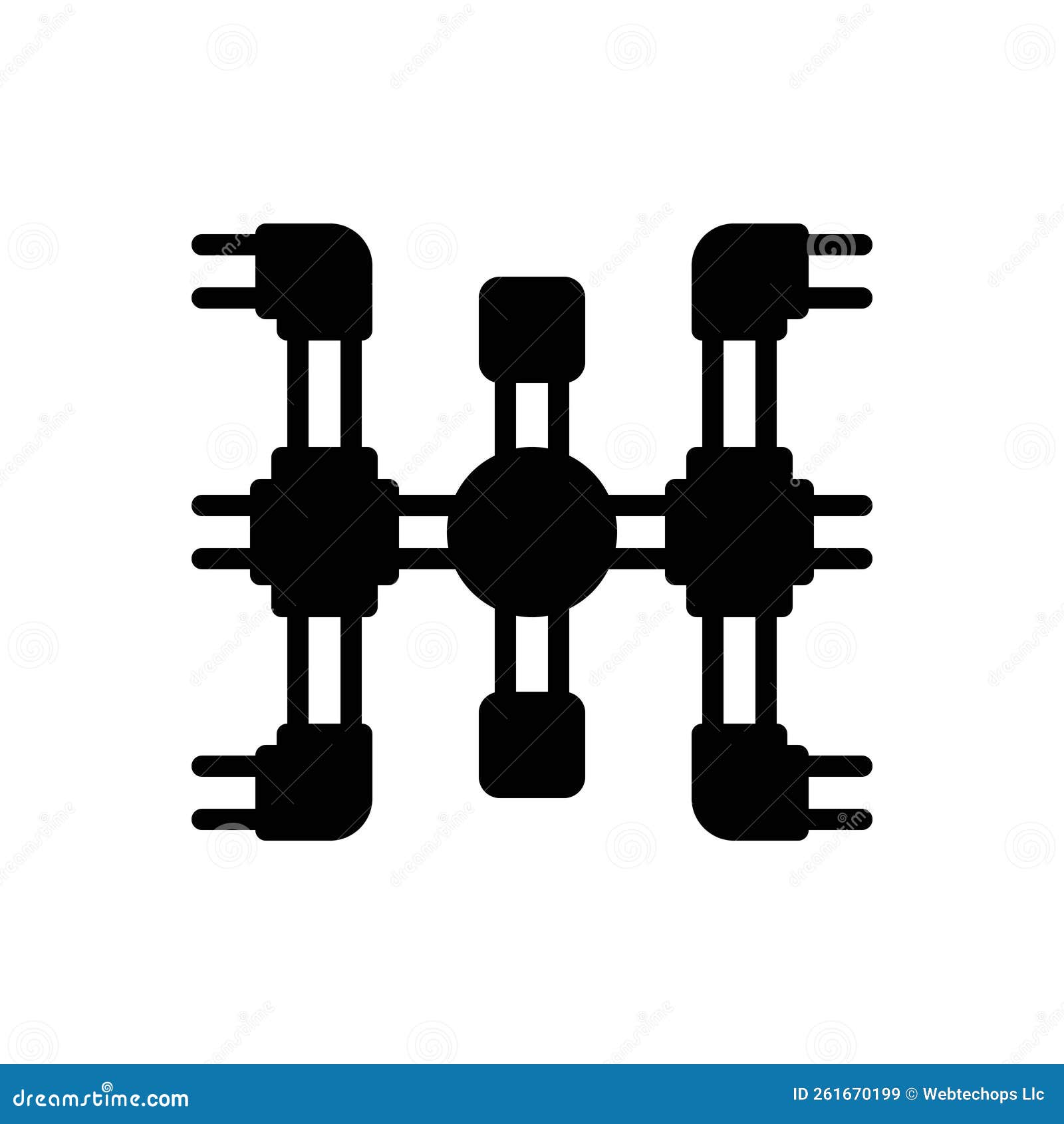Black Solid Icon for Pipeline, Conduit and Pipe Stock Vector ...