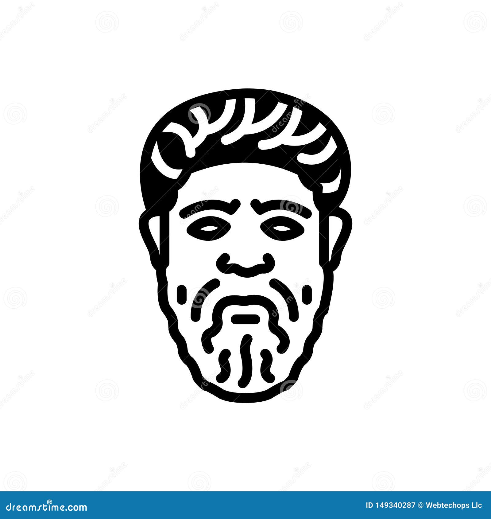 Plato Portrait In Line Art, Vector. | CartoonDealer.com #209532110