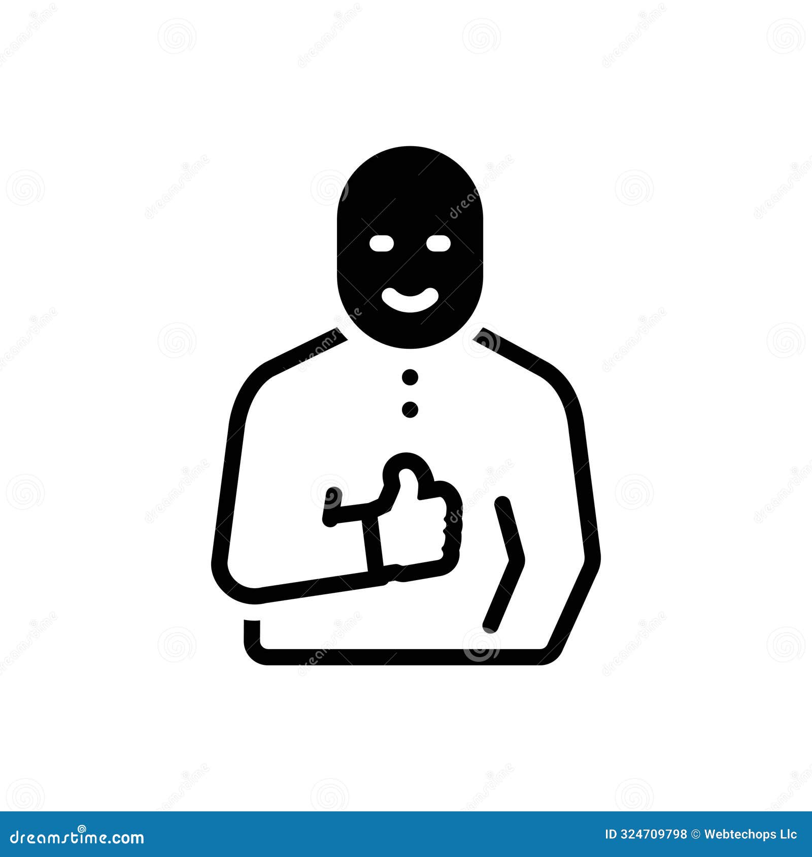 Black Solid Icon for Positive Body Language, Positive and Good Stock ...