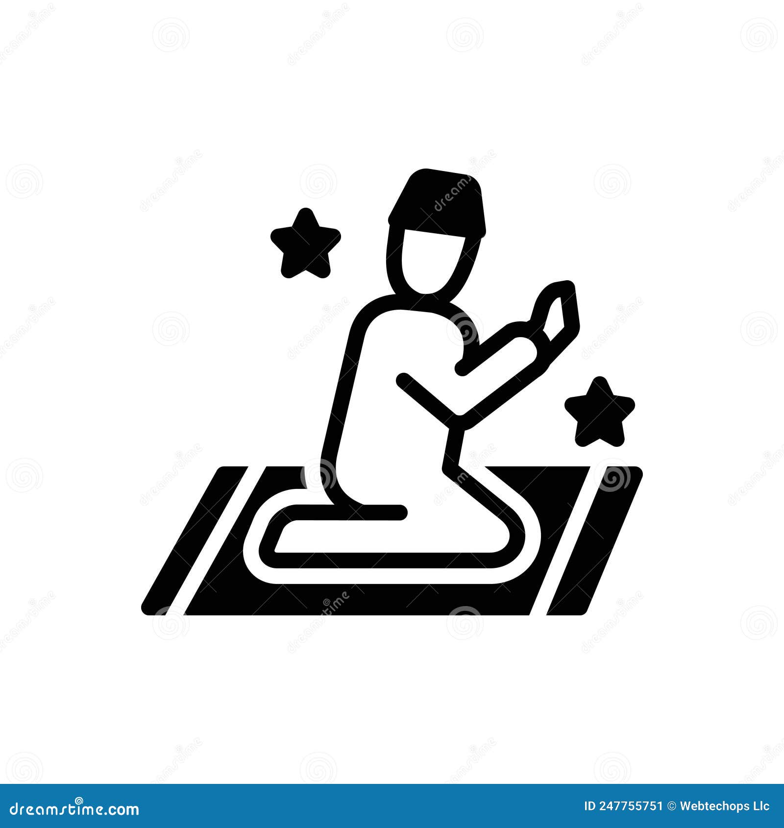 Black Solid Icon for Prayer, Invocation and Devotion Stock Vector ...