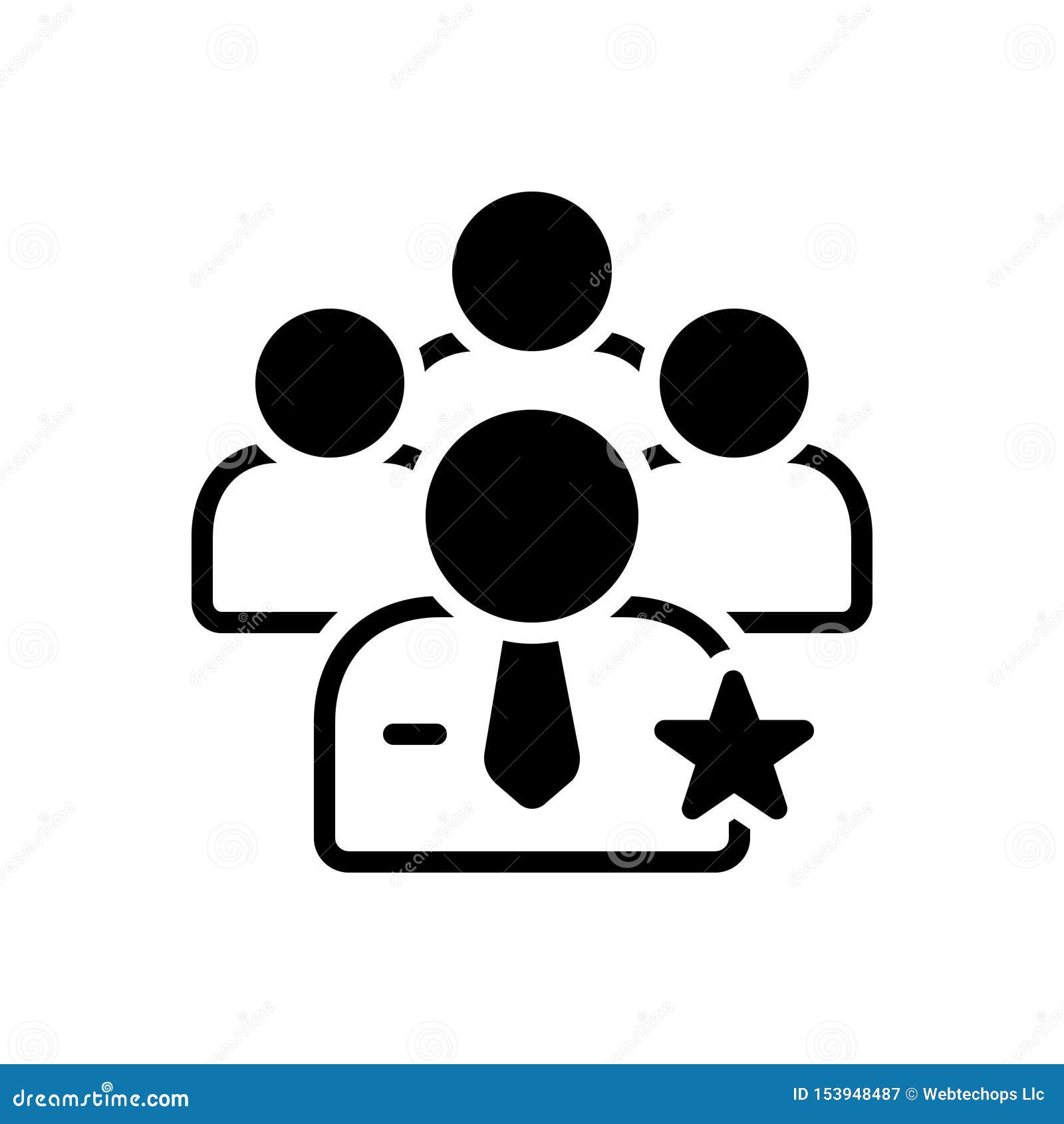 Black Solid Icon for Preferential, Personnel and Staff Stock Vector ...