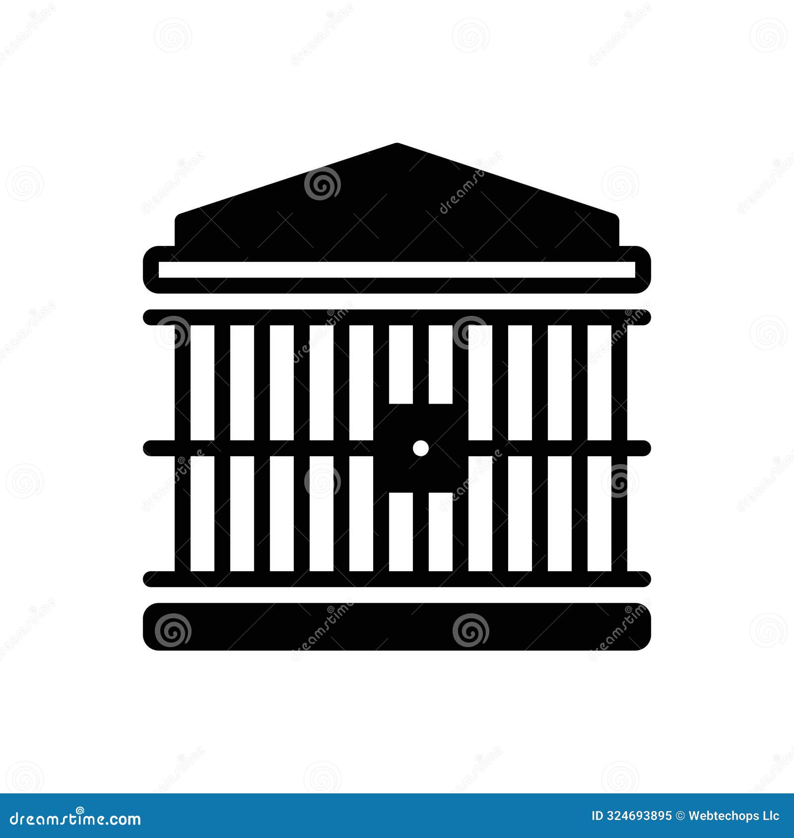 Black Solid Icon for Prison, Jail and Cage Stock Illustration ...