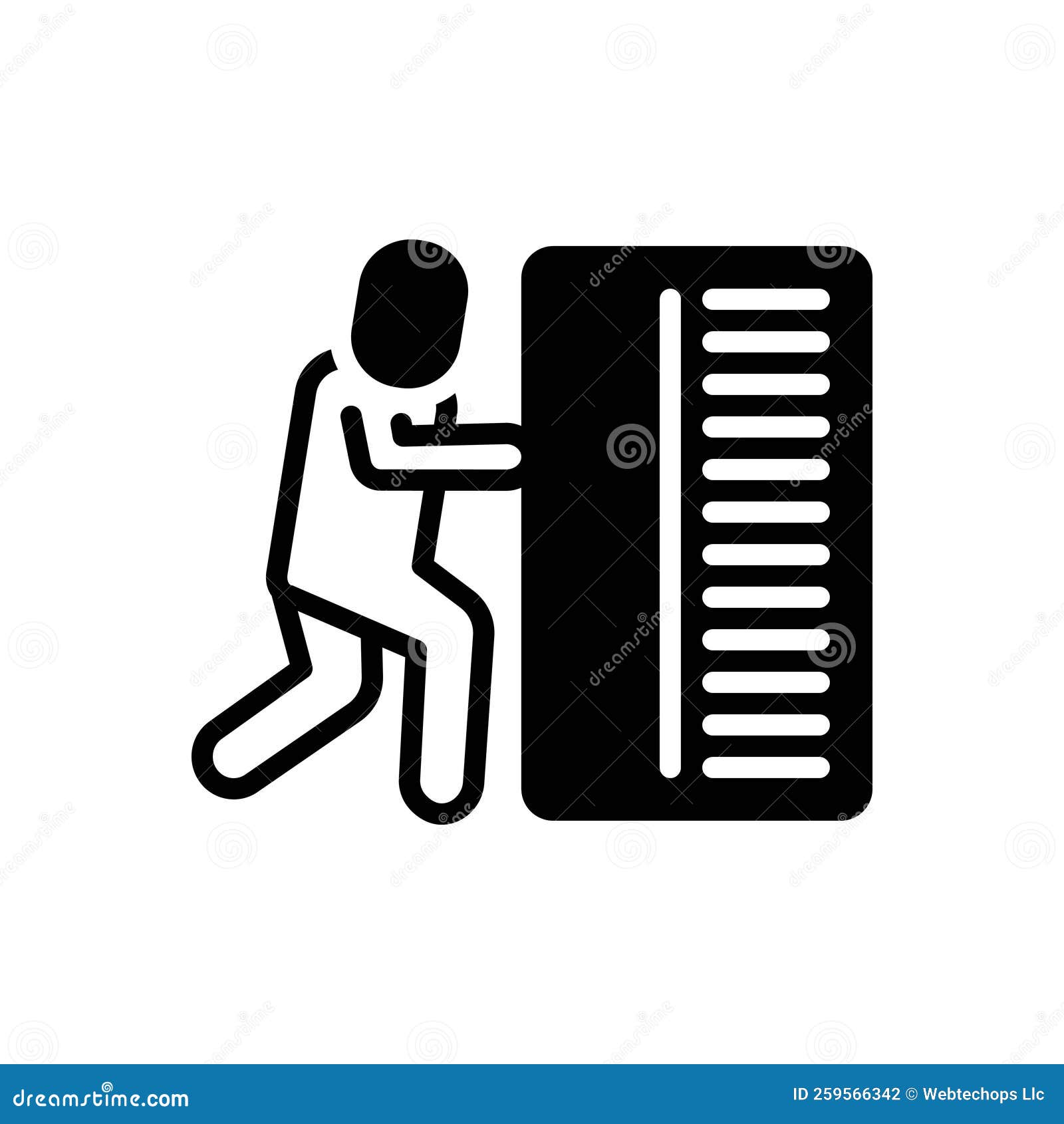 Black Solid Icon for Pushing, Shove and Thrust Stock Illustration ...