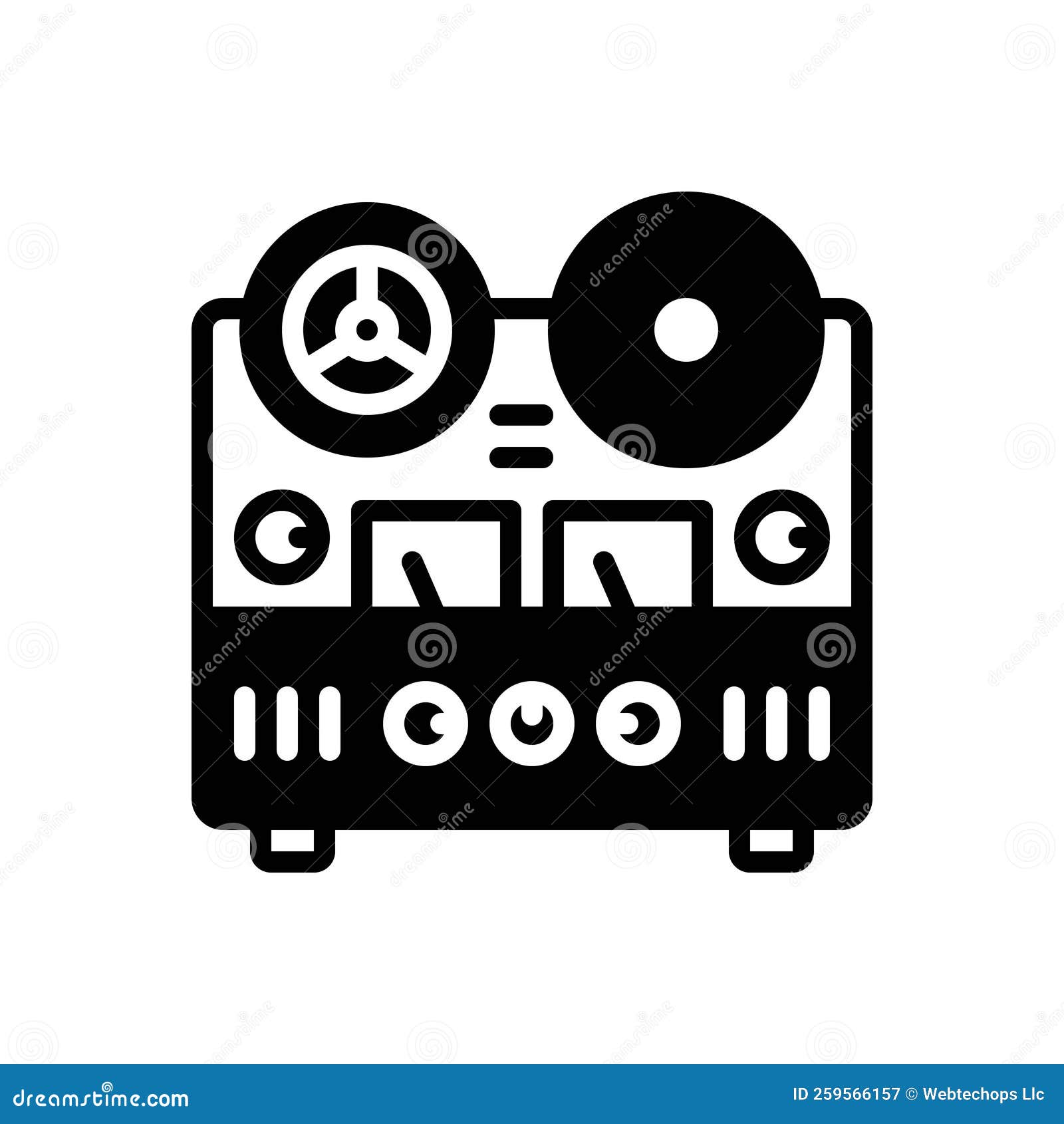 Black Solid Icon for Recorder, Record and Tape Stock Vector ...