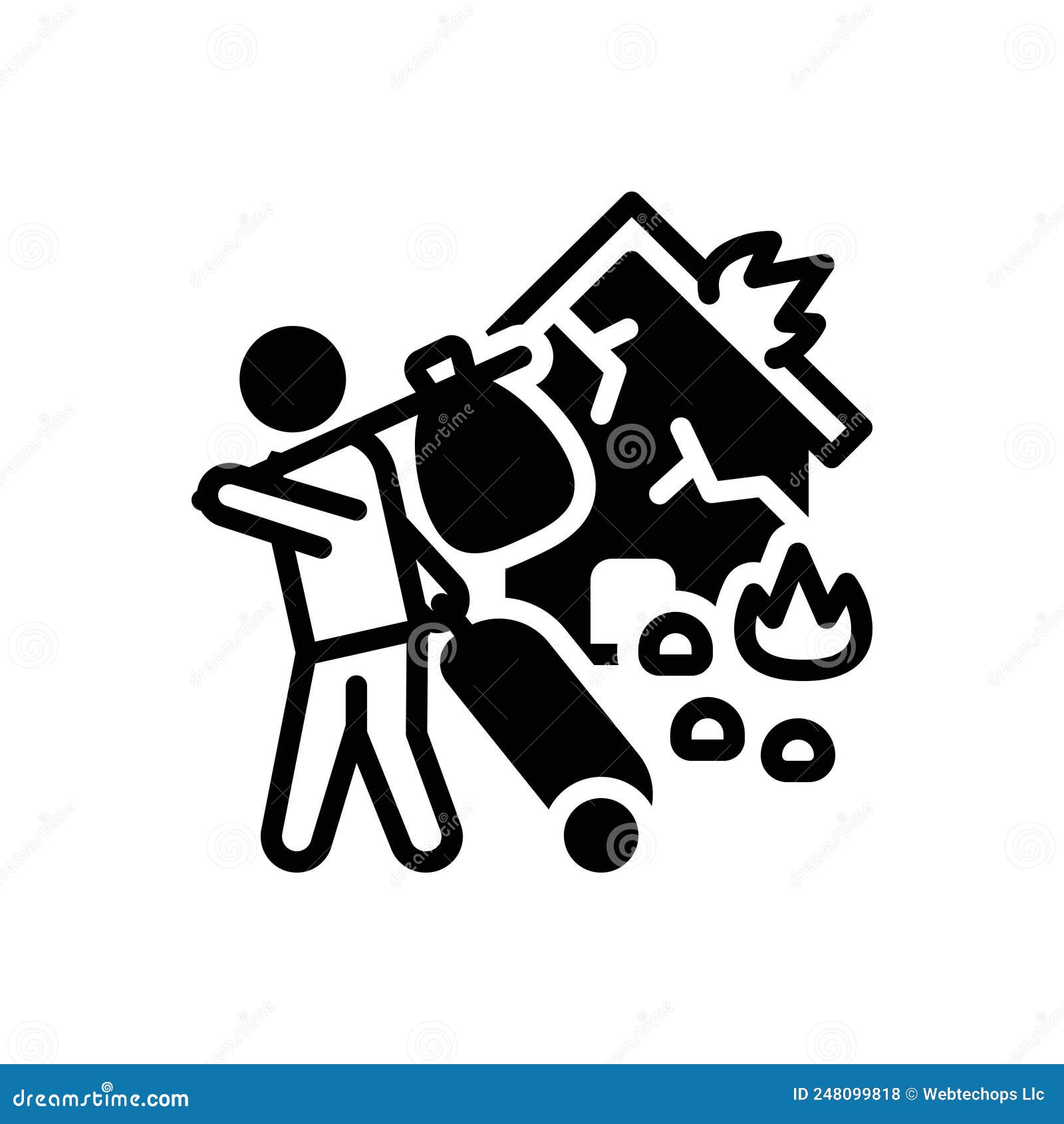 Black Solid Icon for Refugees, Alien and Displaced Stock Vector ...