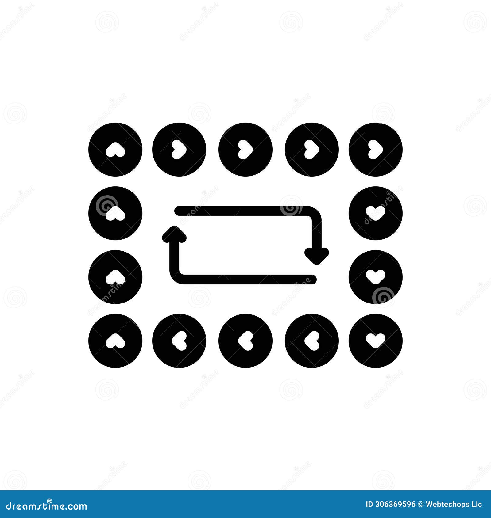 Black Solid Icon for Repeated, Rotation and Movement Stock Illustration ...