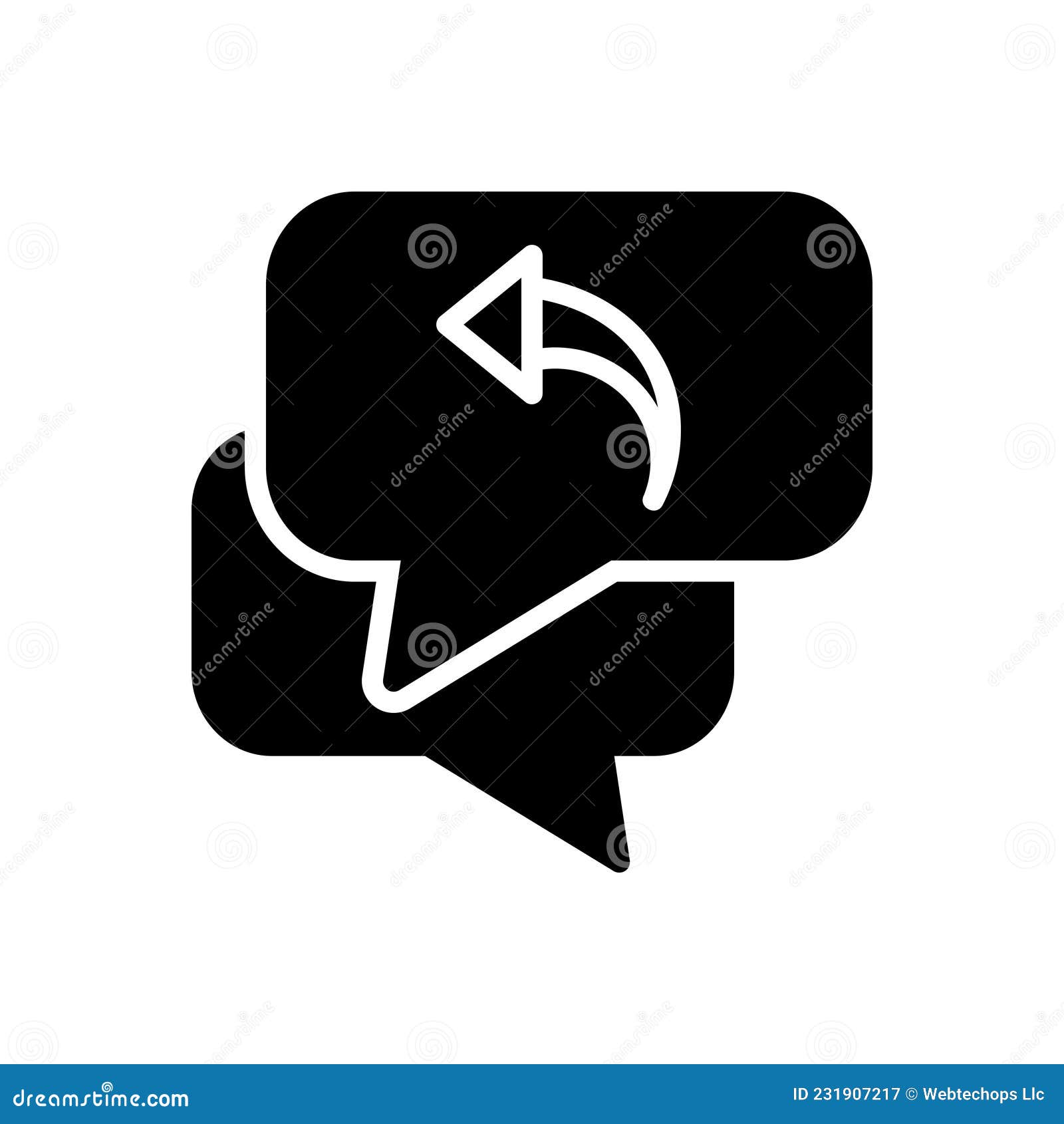 Black Solid Icon for Respond, Communication and Message Stock Vector ...