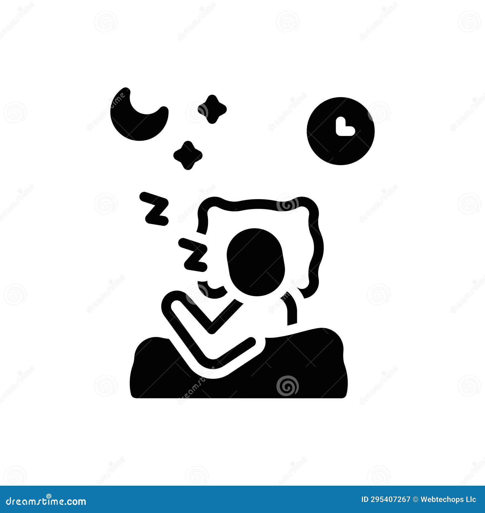 Bedtime And Bedroom Design Elements. Vector Cartoon Illustration. Good ...