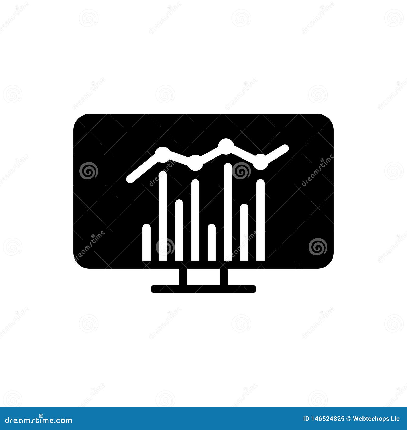 Black Solid Icon for Statistics, Analytics and Report Stock Vector ...
