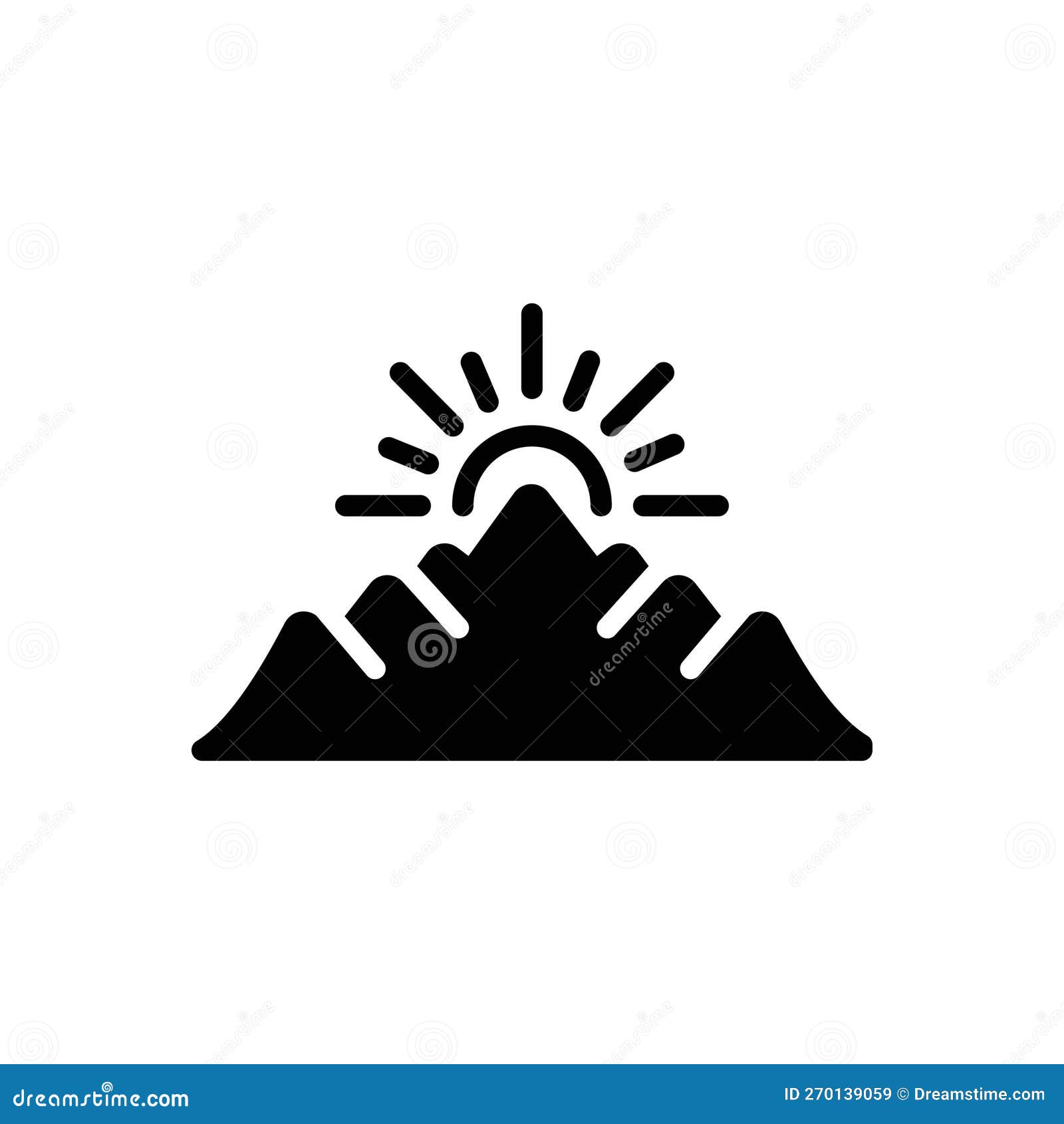 Black Solid Icon for Sunrise, Day Break and Valley Stock Vector ...