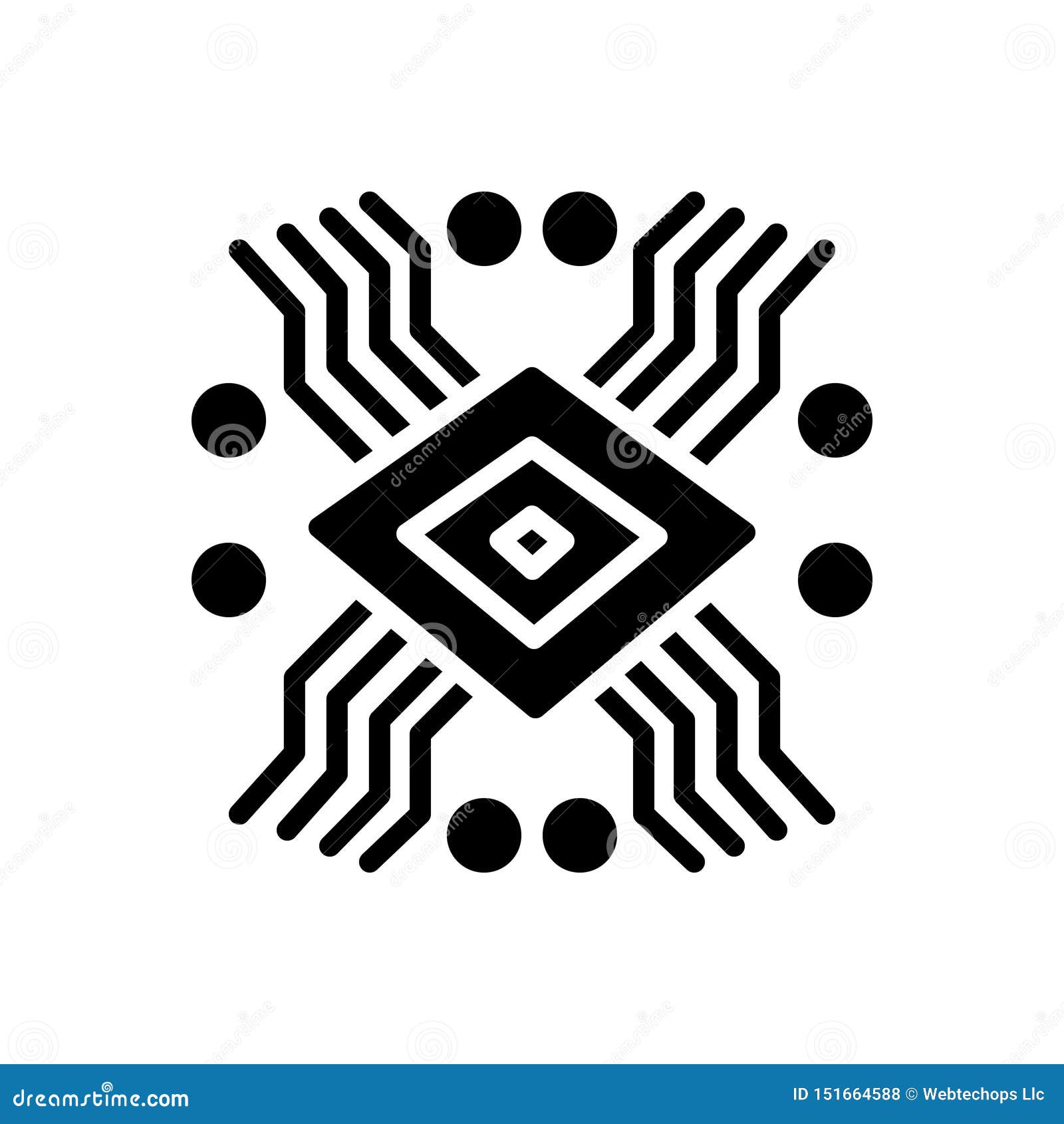 Black Solid Icon for Technology, Electronic and Motherboard Stock ...