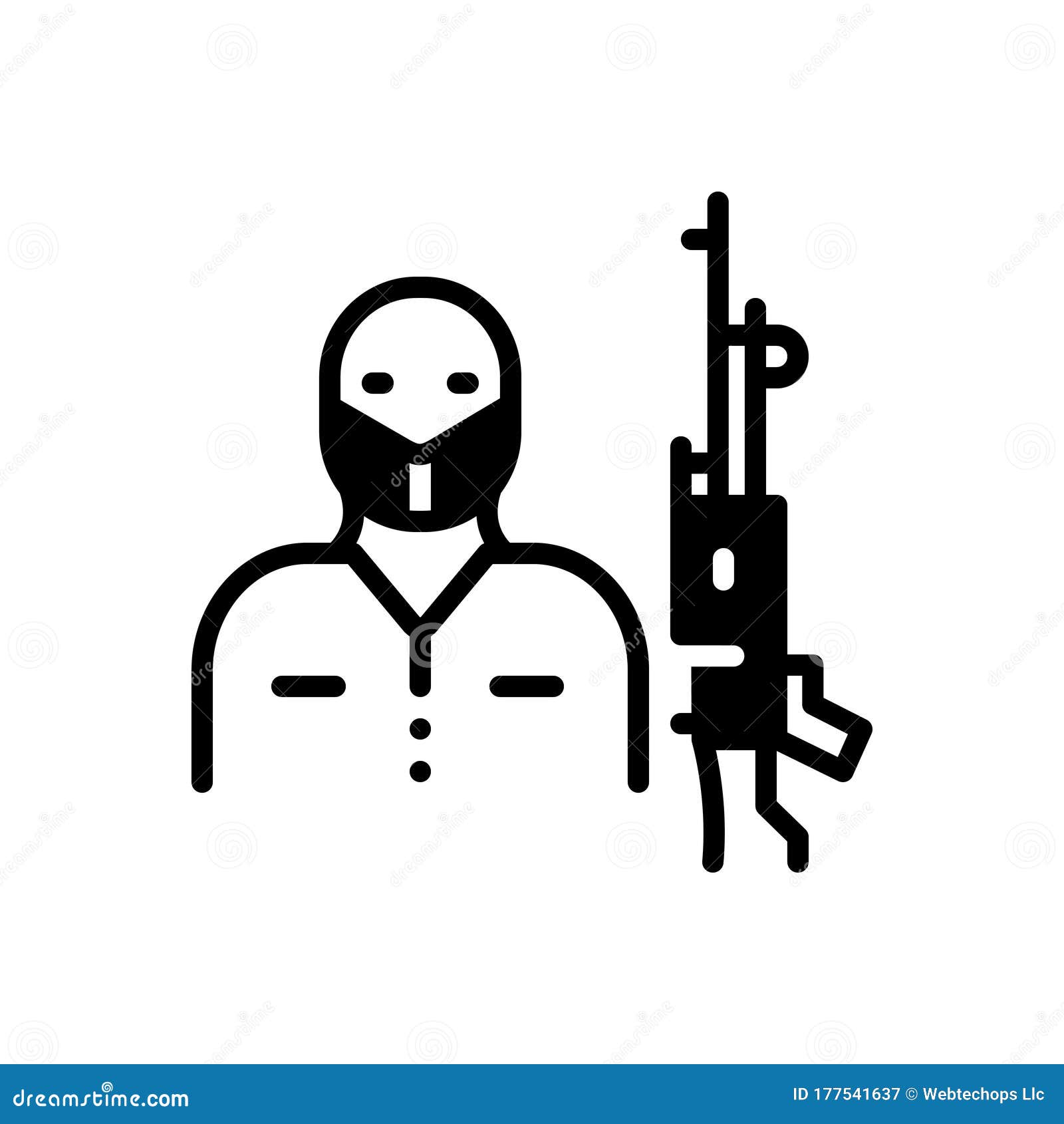 Black Solid Icon for Terrorism, Panic and Consternation Stock Vector ...