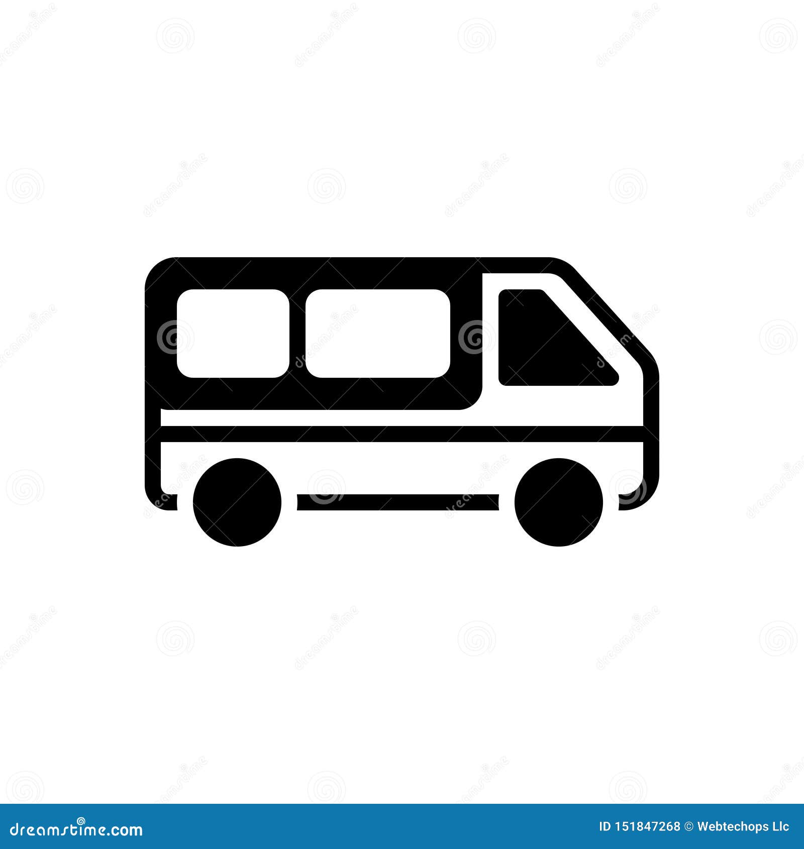 Black Solid Icon for Van, Transport and Vehicle Stock Vector ...