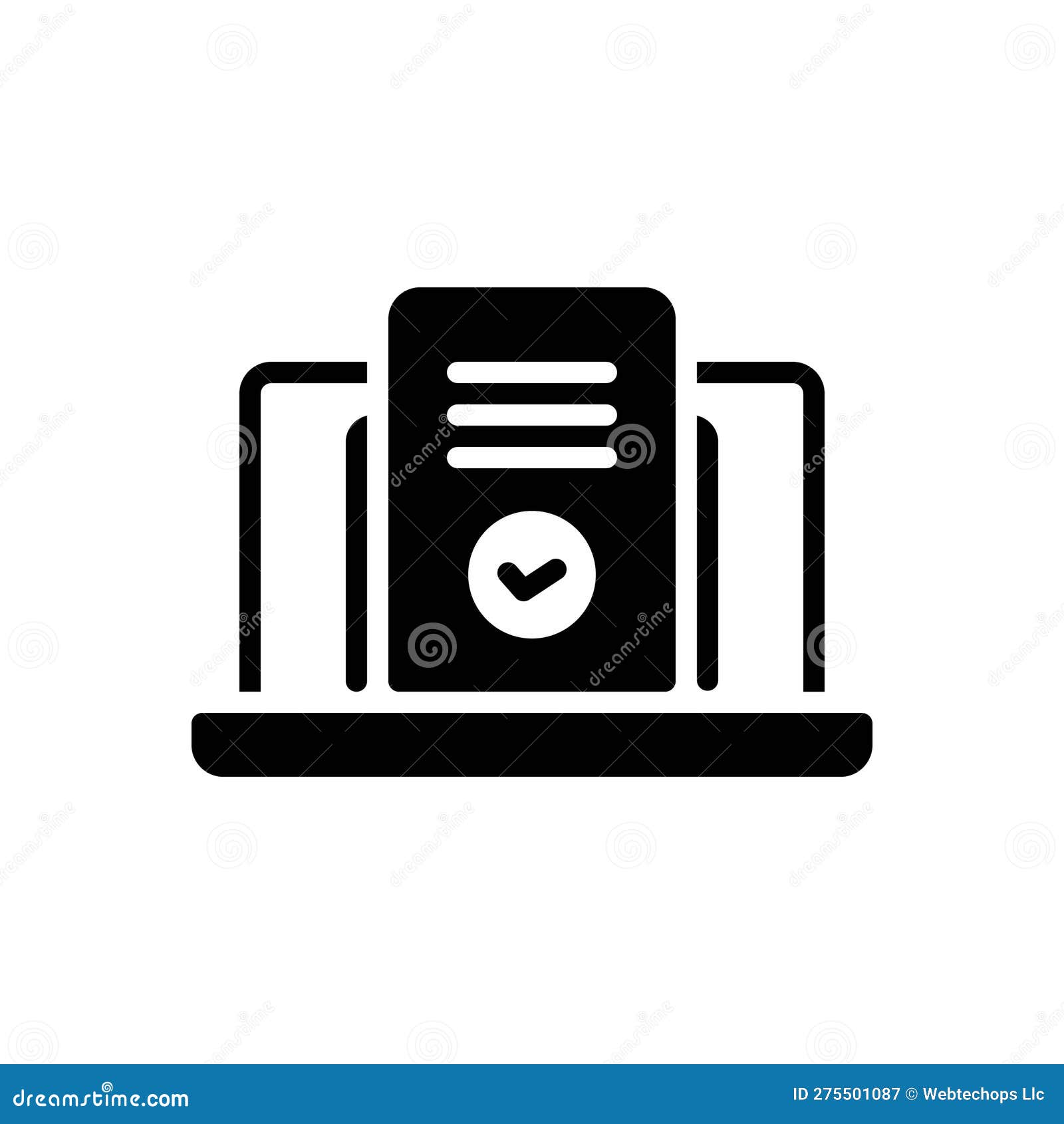 Black Solid Icon for Verified, Documented and Verification Stock Vector ...