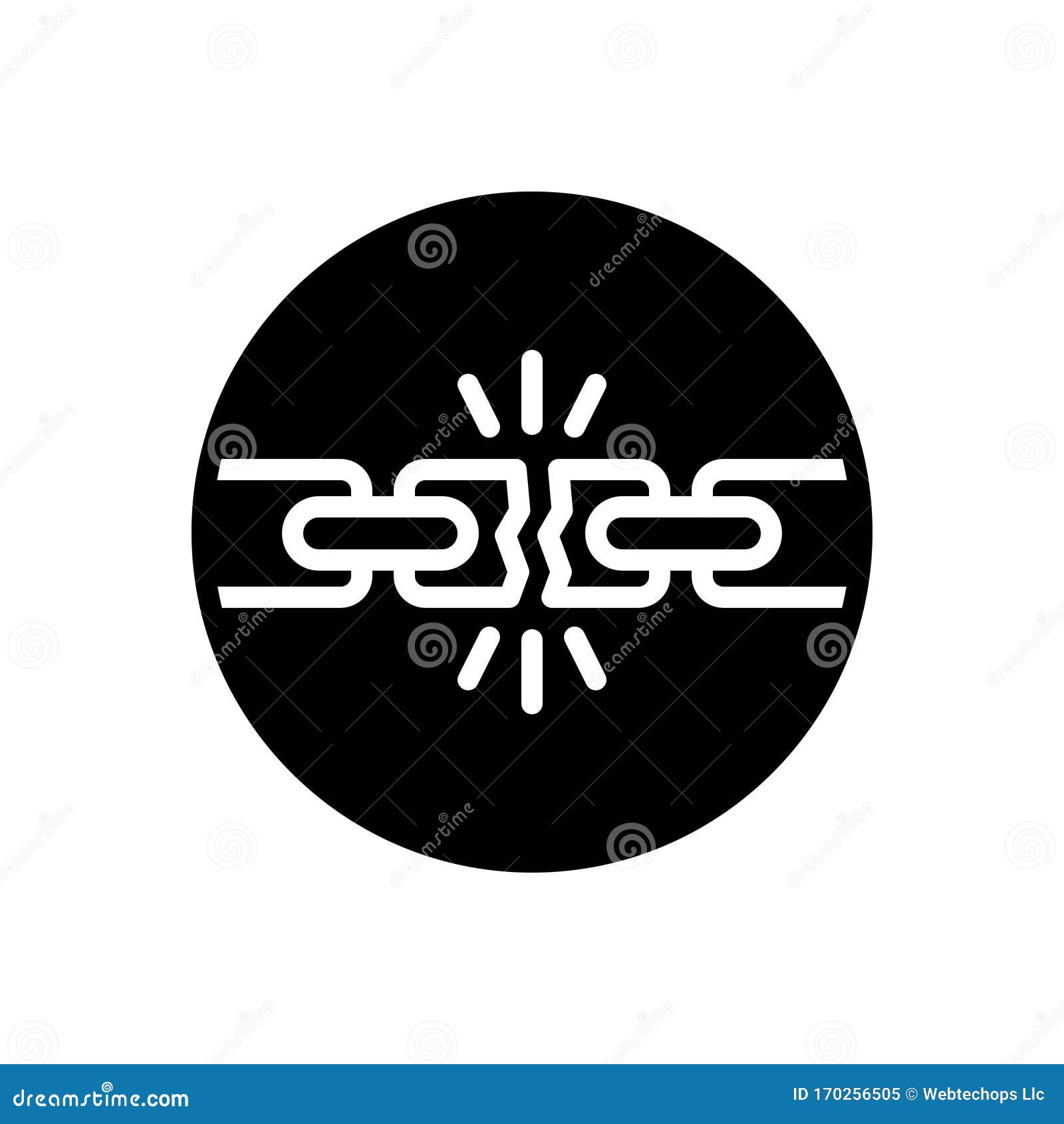 Black Solid Icon for Weak, Chain and Link Stock Vector - Illustration ...