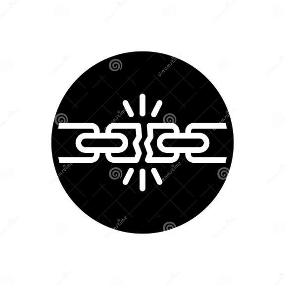 Black Solid Icon for Weak, Chain and Link Stock Vector - Illustration ...