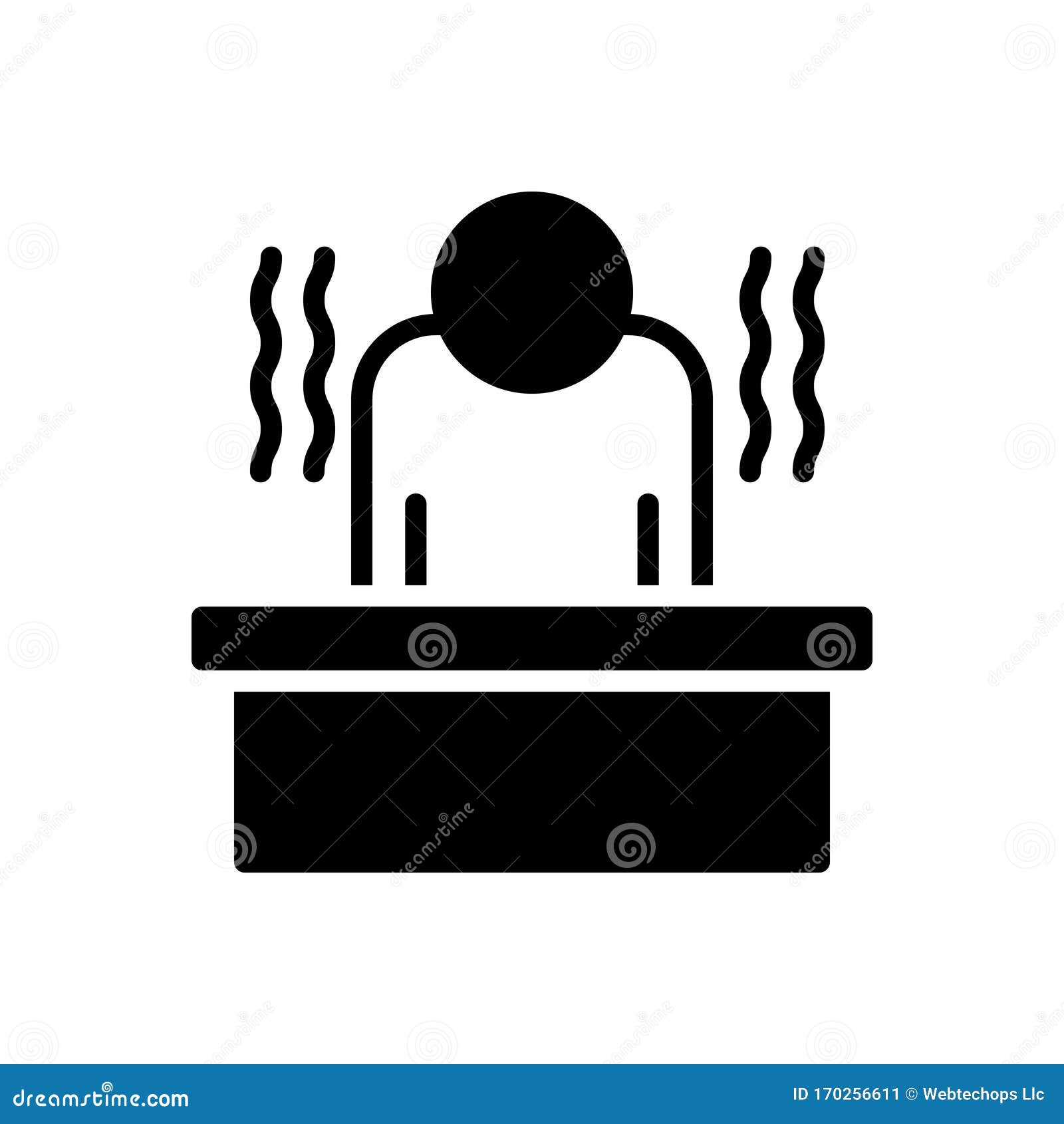 Black Solid Icon for Weak, Feeble and Weakly Stock Vector ...