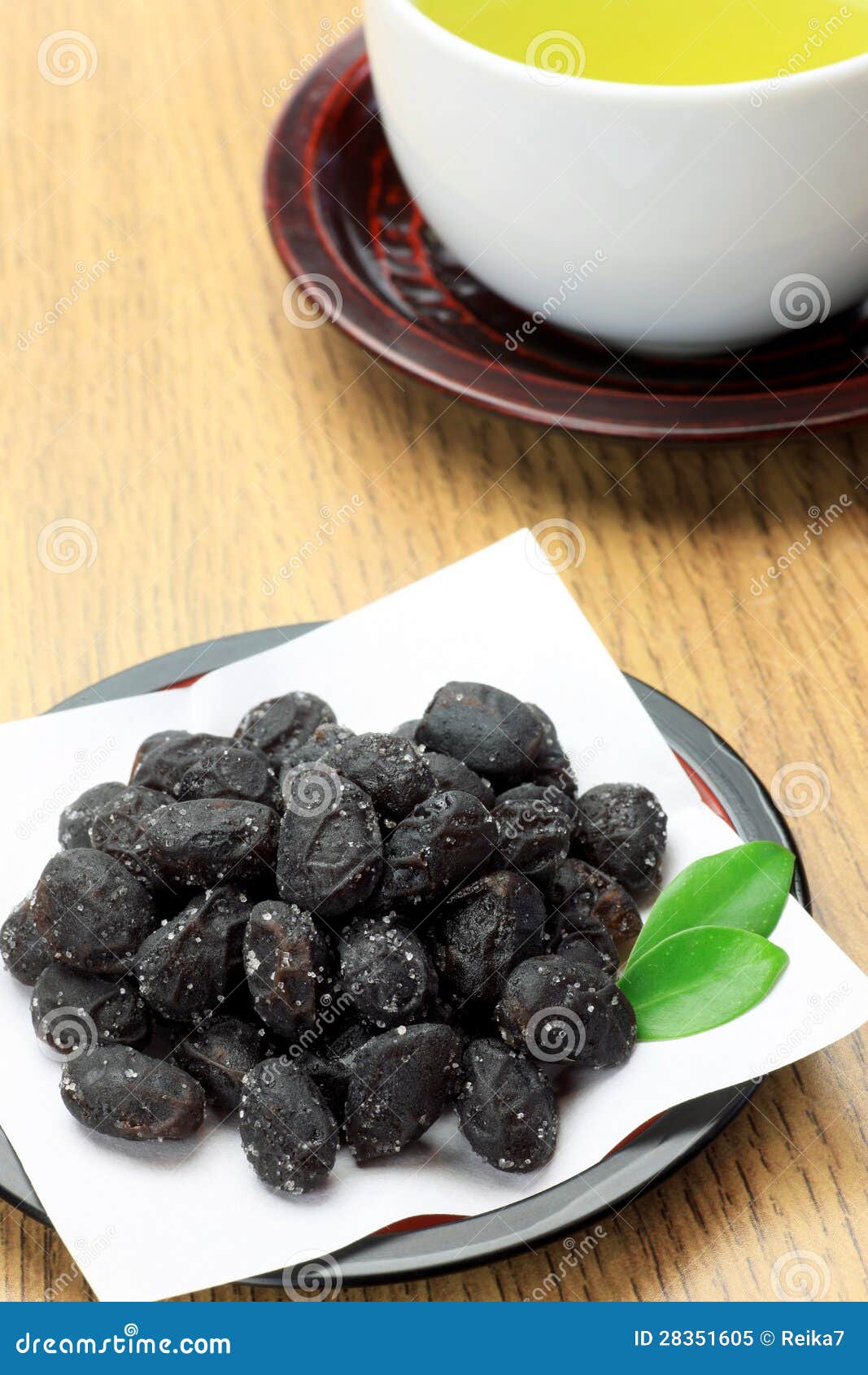 Black Soybean and Green Tea Stock Image - Image of japan, sweets: 28351605