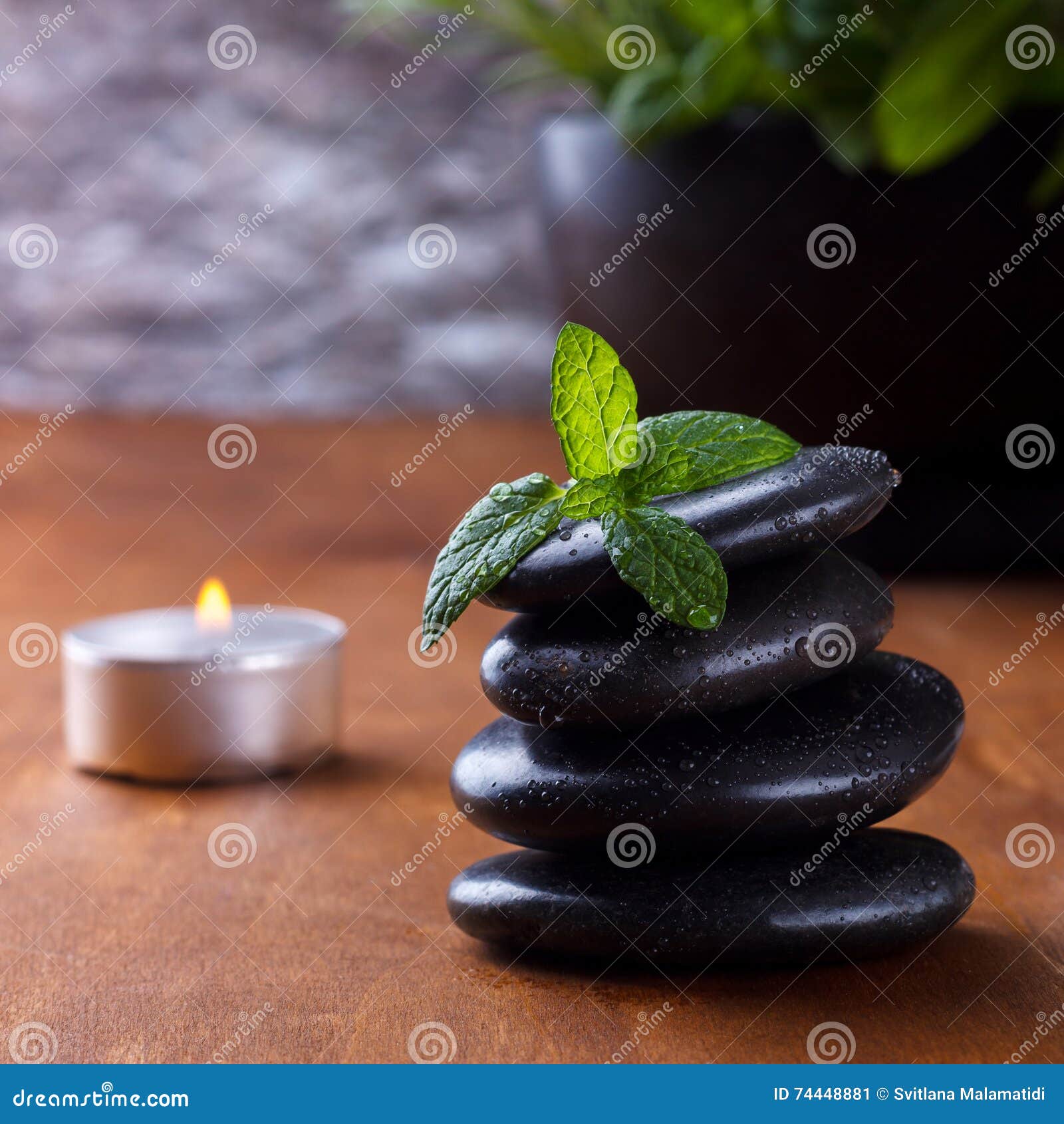Black spa stones stock image. Image of basalt, massage - 74448881