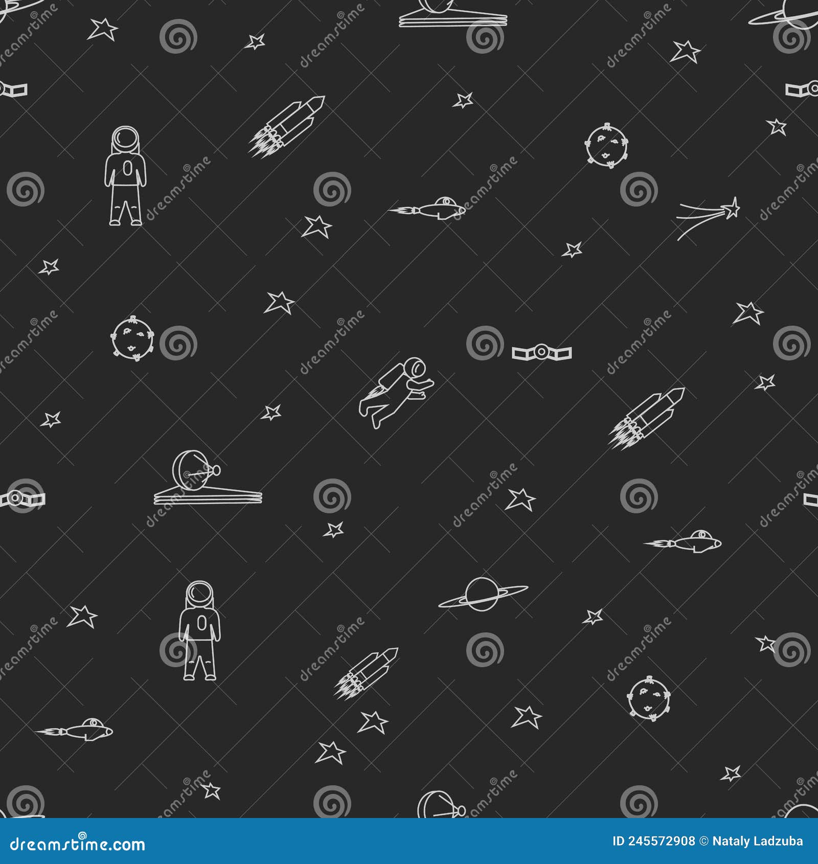 Black Space Background. Seamless Pattern Stock Vector - Illustration of ...