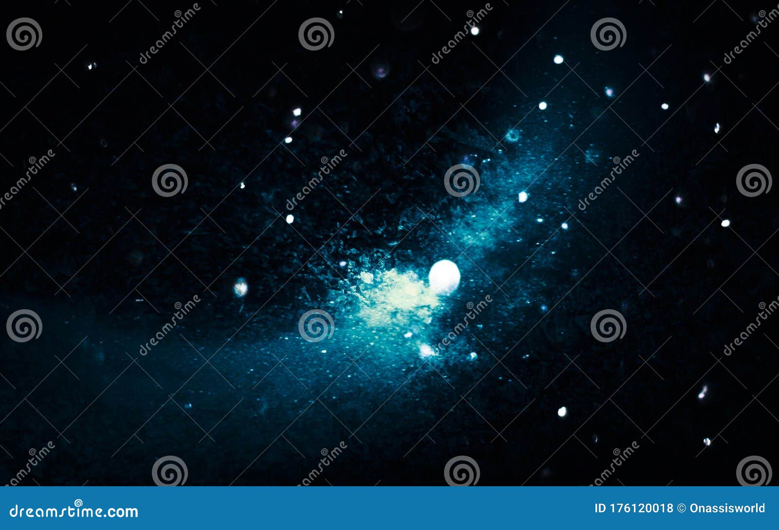 Black Space Light Glow Abstract Background Art Stock Illustration ...