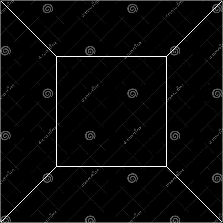 Black Space with Perspective Grid Line, 3d Stock Illustration ...