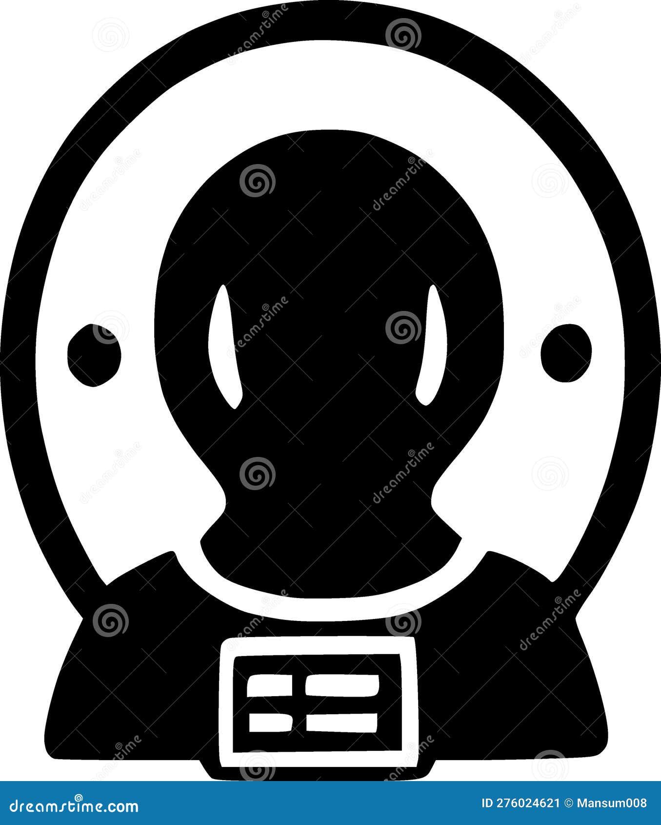 Black Spaceman Avatar. Web Icon Stock Illustration - Illustration of ...