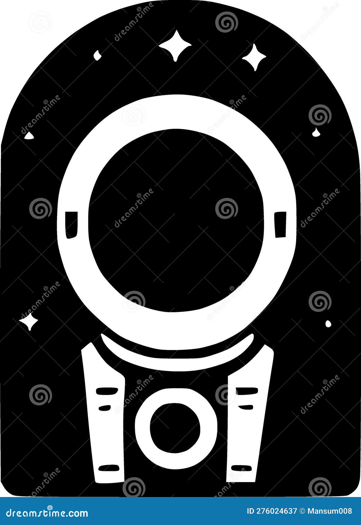 Black Spaceman Avatar. Web Icon Stock Illustration - Illustration of ...