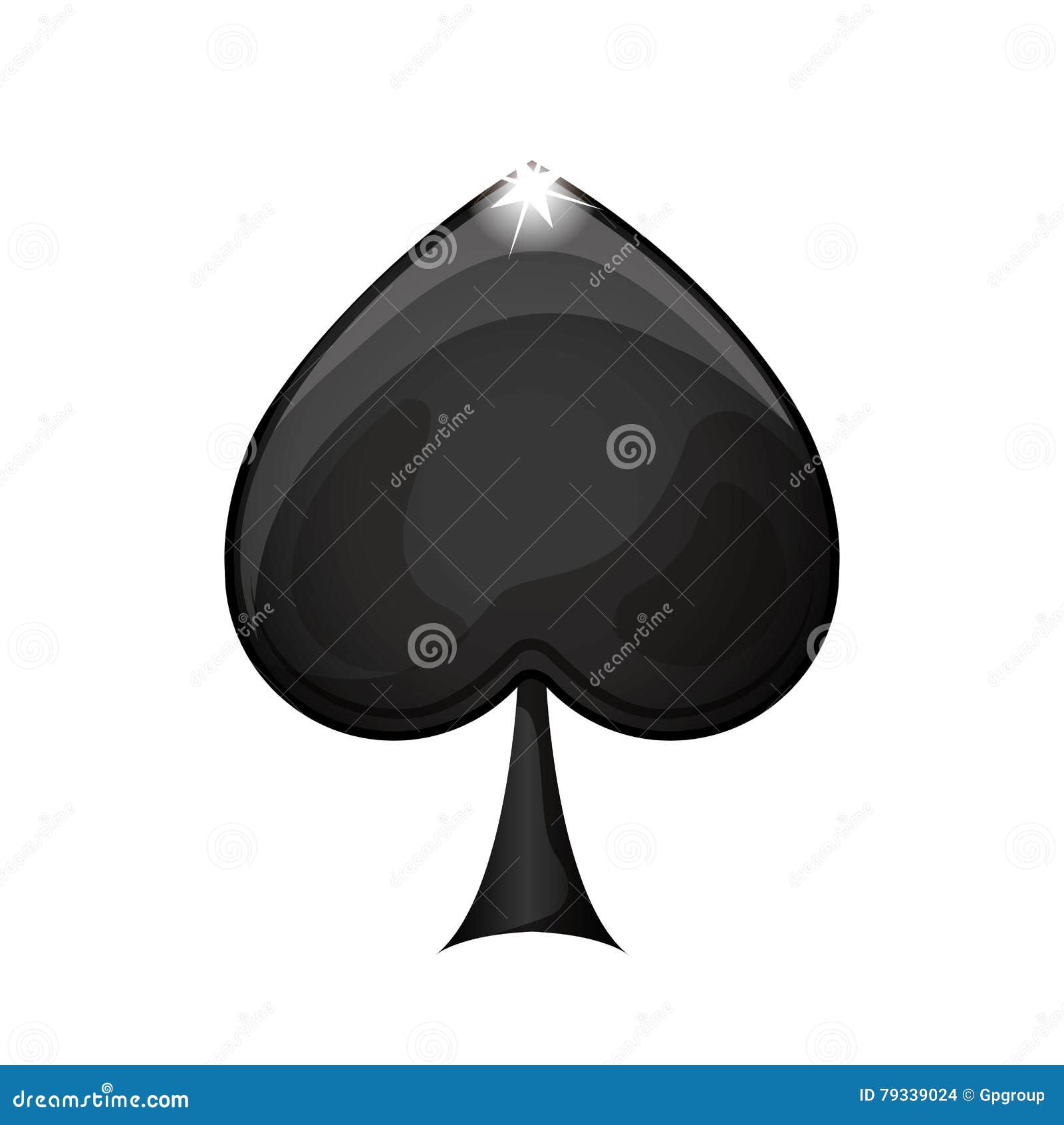 An All Black Ace Of Spade Pip Design For Poker Cards White Backdrop ...