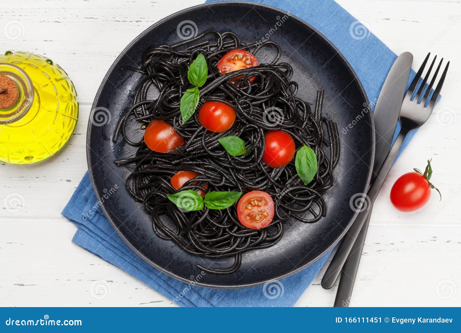 Black spaghetti pasta stock image. Image of rustic, meal - 166111451