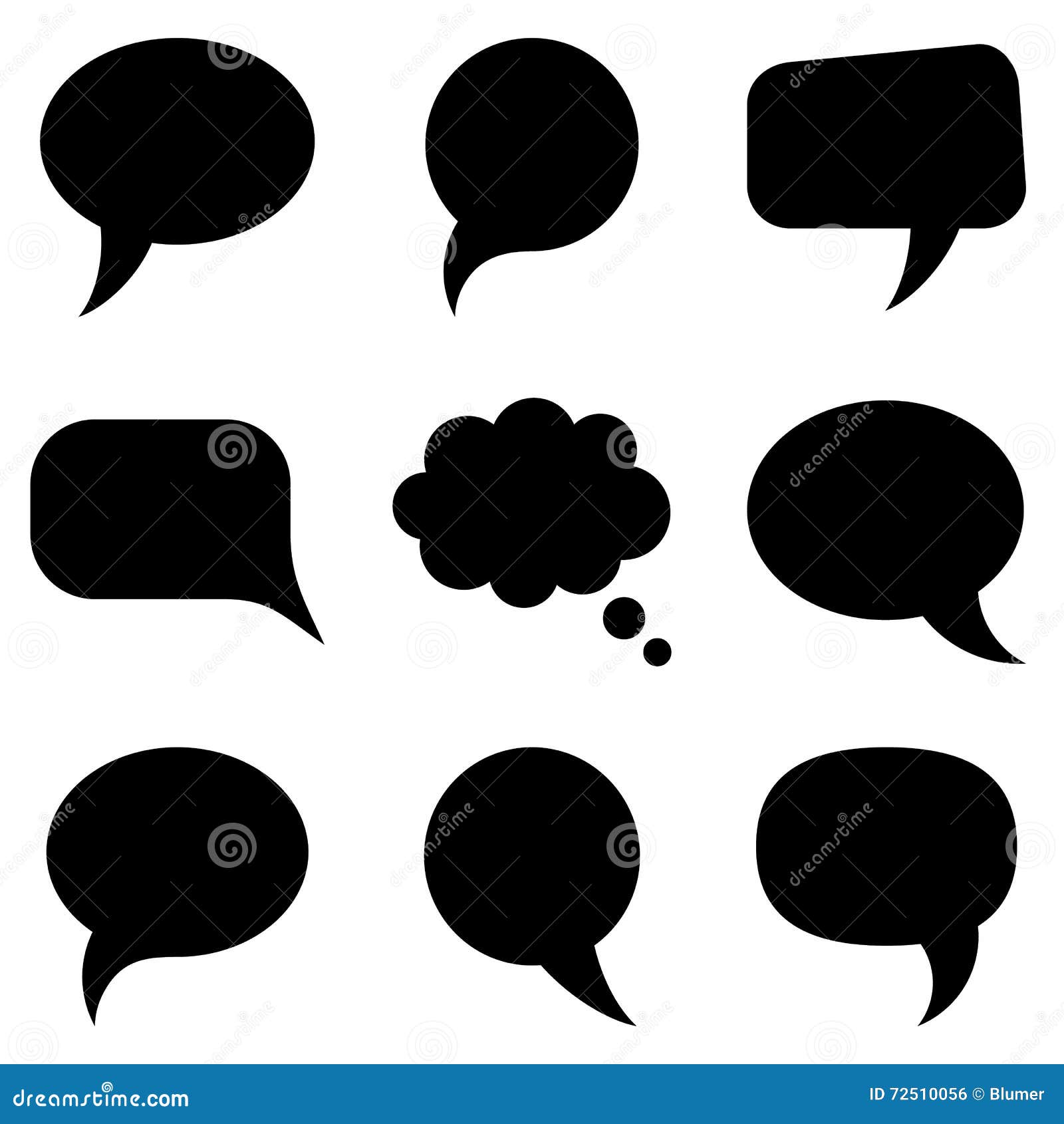 Black Speech Bubbles Collection Stock Vector - Illustration of abstract ...